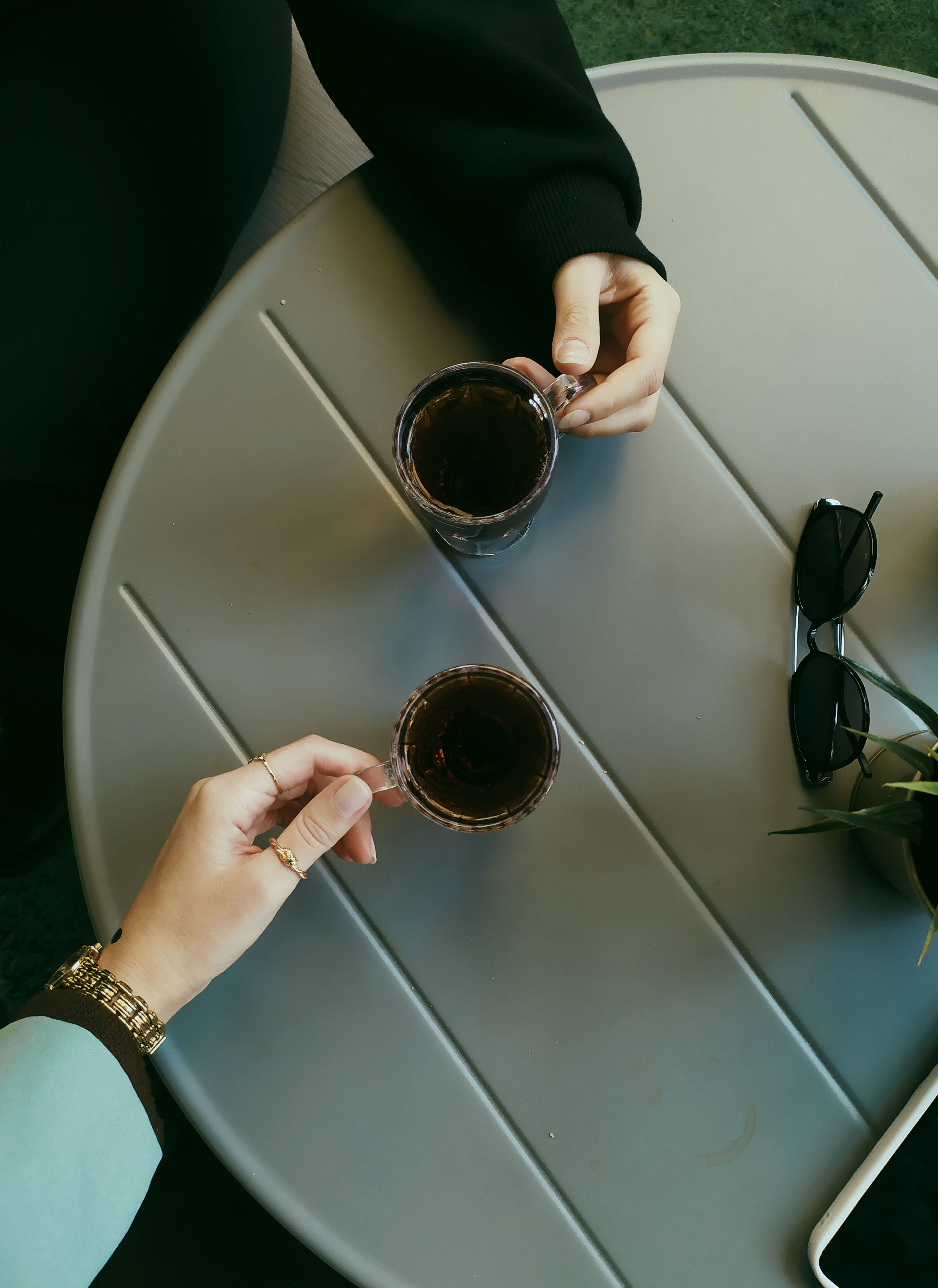 Casual Coffee Break at Outdoor Cafe Table · Free Stock Photo