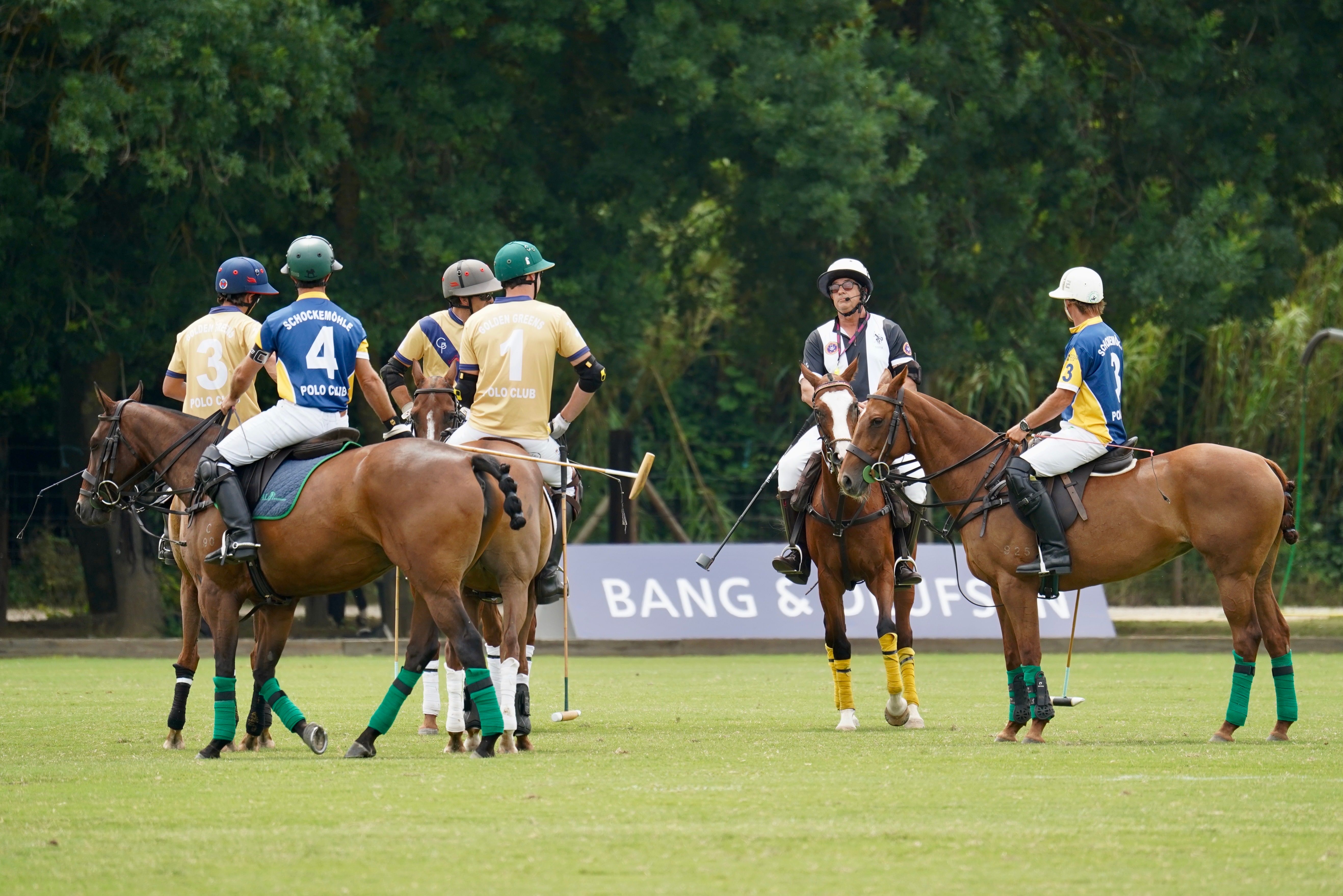 Exciting Polo Match with Riders and Horses on the Field · Free Stock Photo