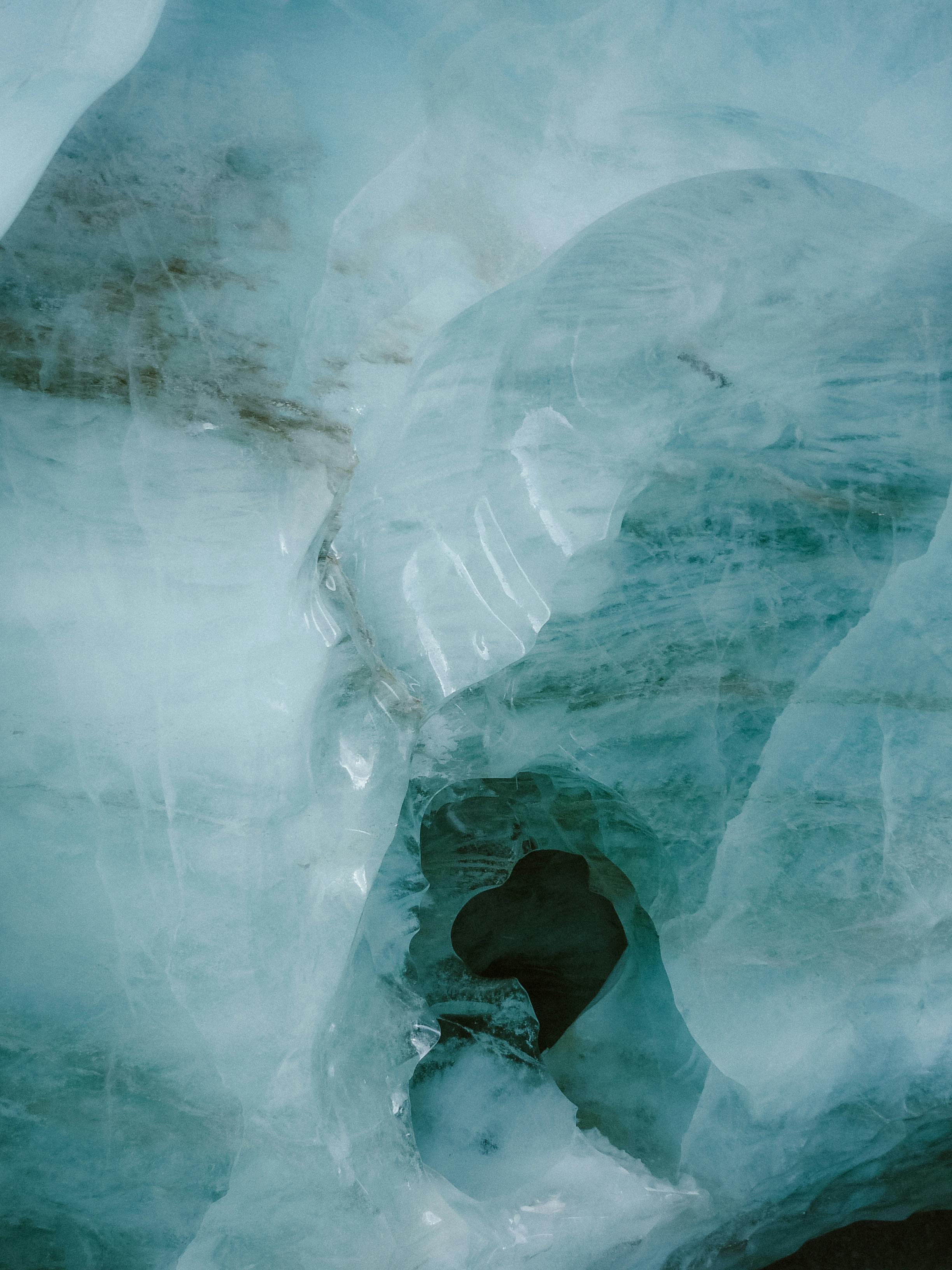 Abstract Close-up of Blue Ice Formation · Free Stock Photo