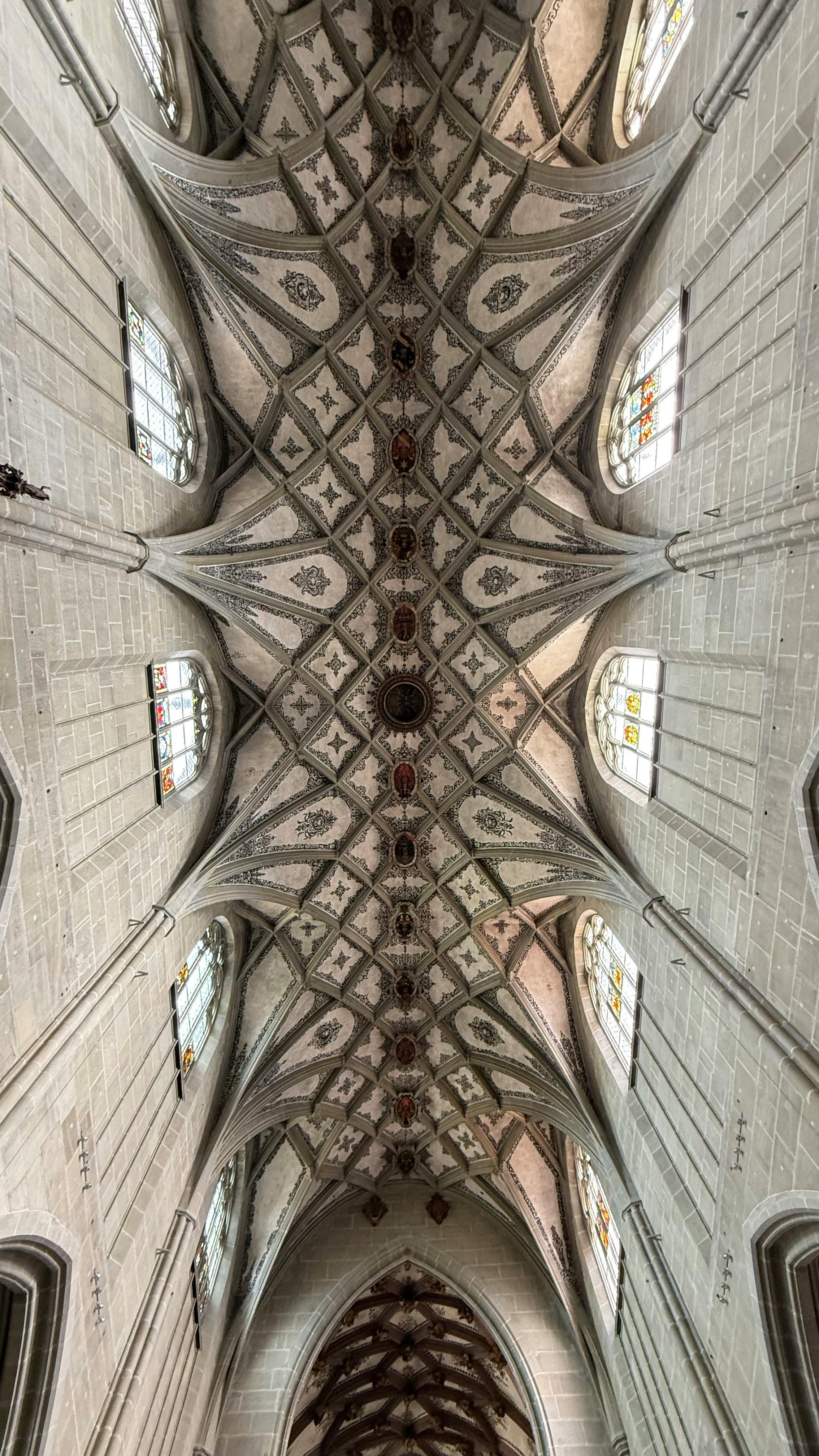 Intricate Gothic Cathedral Ceiling in Bern · Free Stock Photo