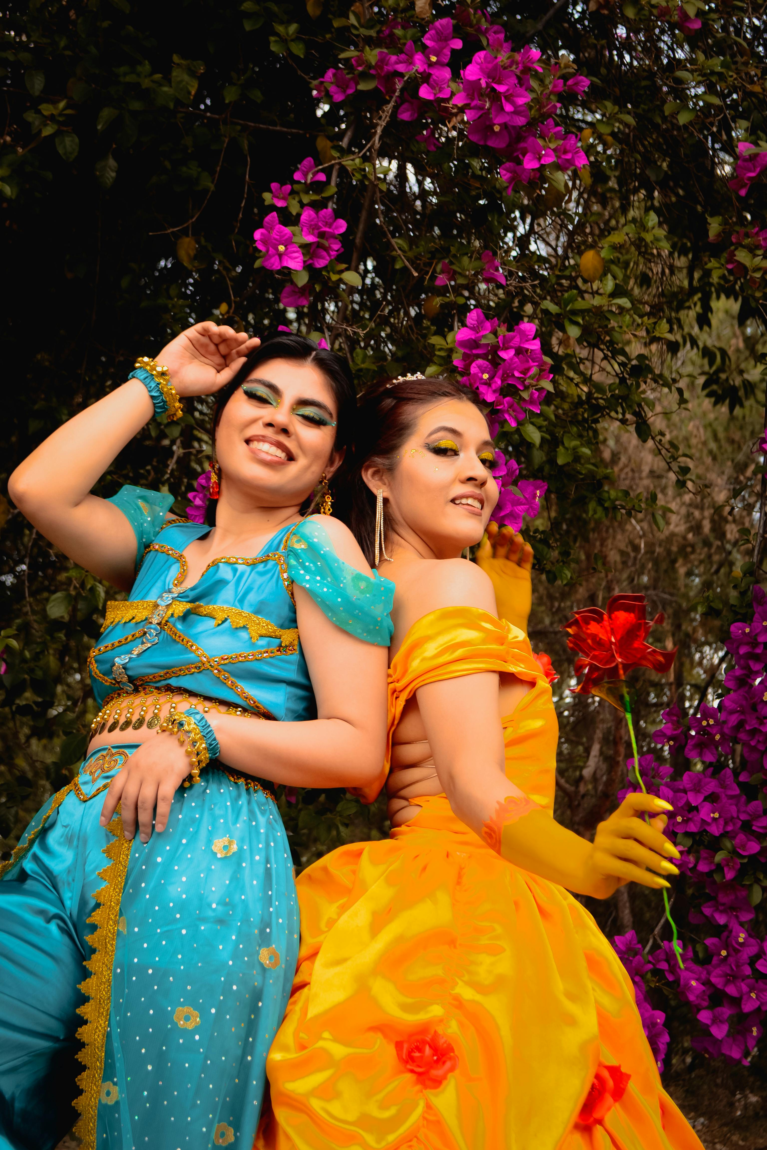 Fantasy Cosplay with Colorful Princess Dresses · Free Stock Photo