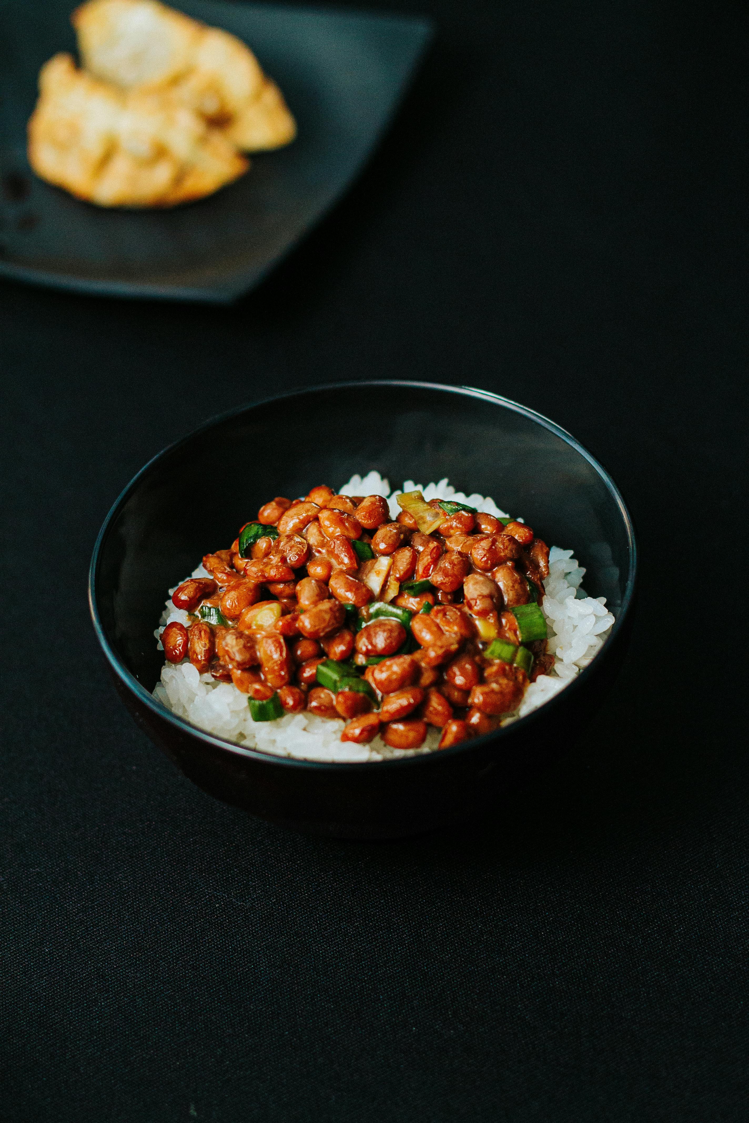 Delicious Asian Rice Bowl with Beans · Free Stock Photo