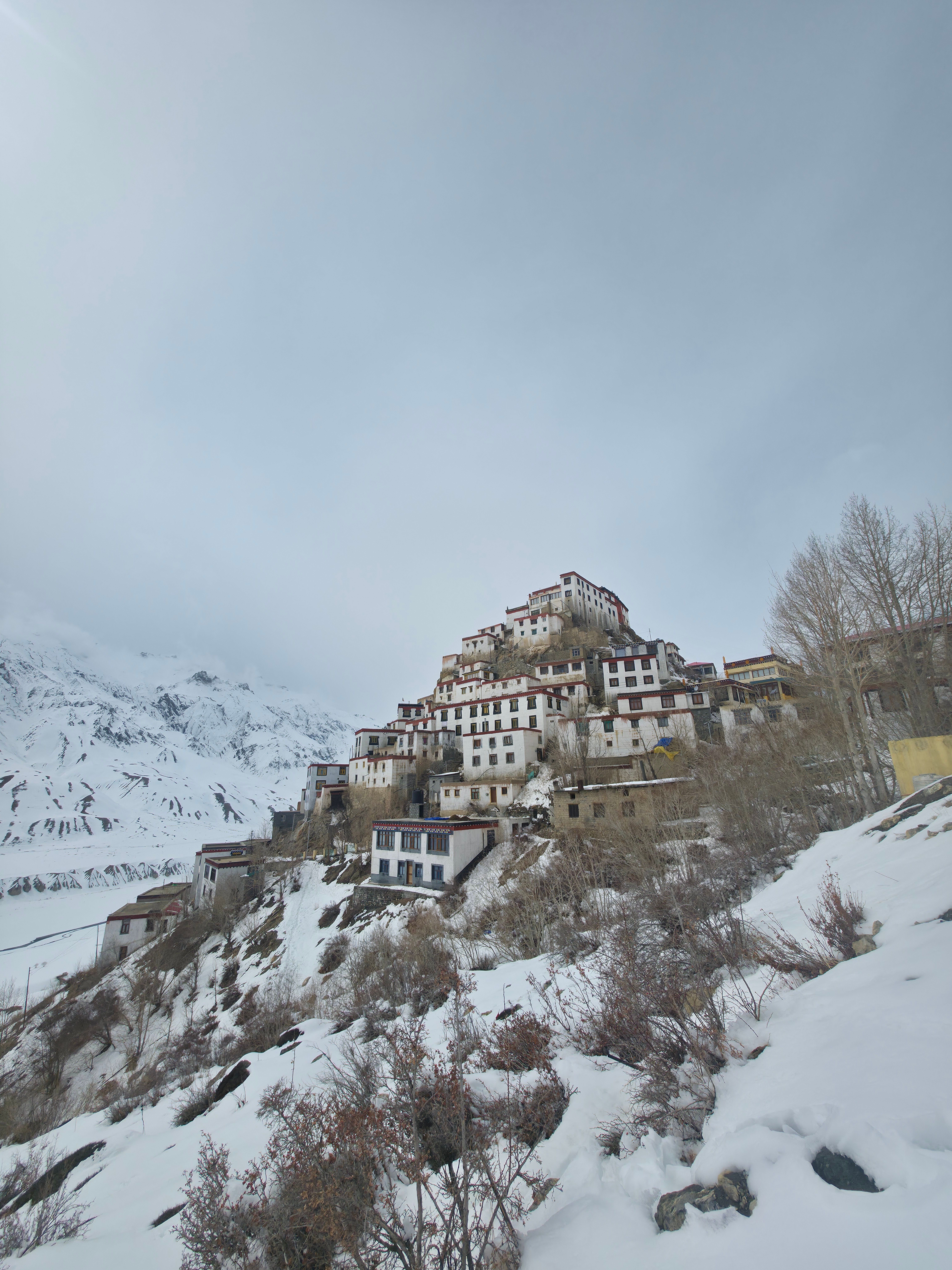 Key Monastery in Snowy Himalayas Landscape · Free Stock Photo
