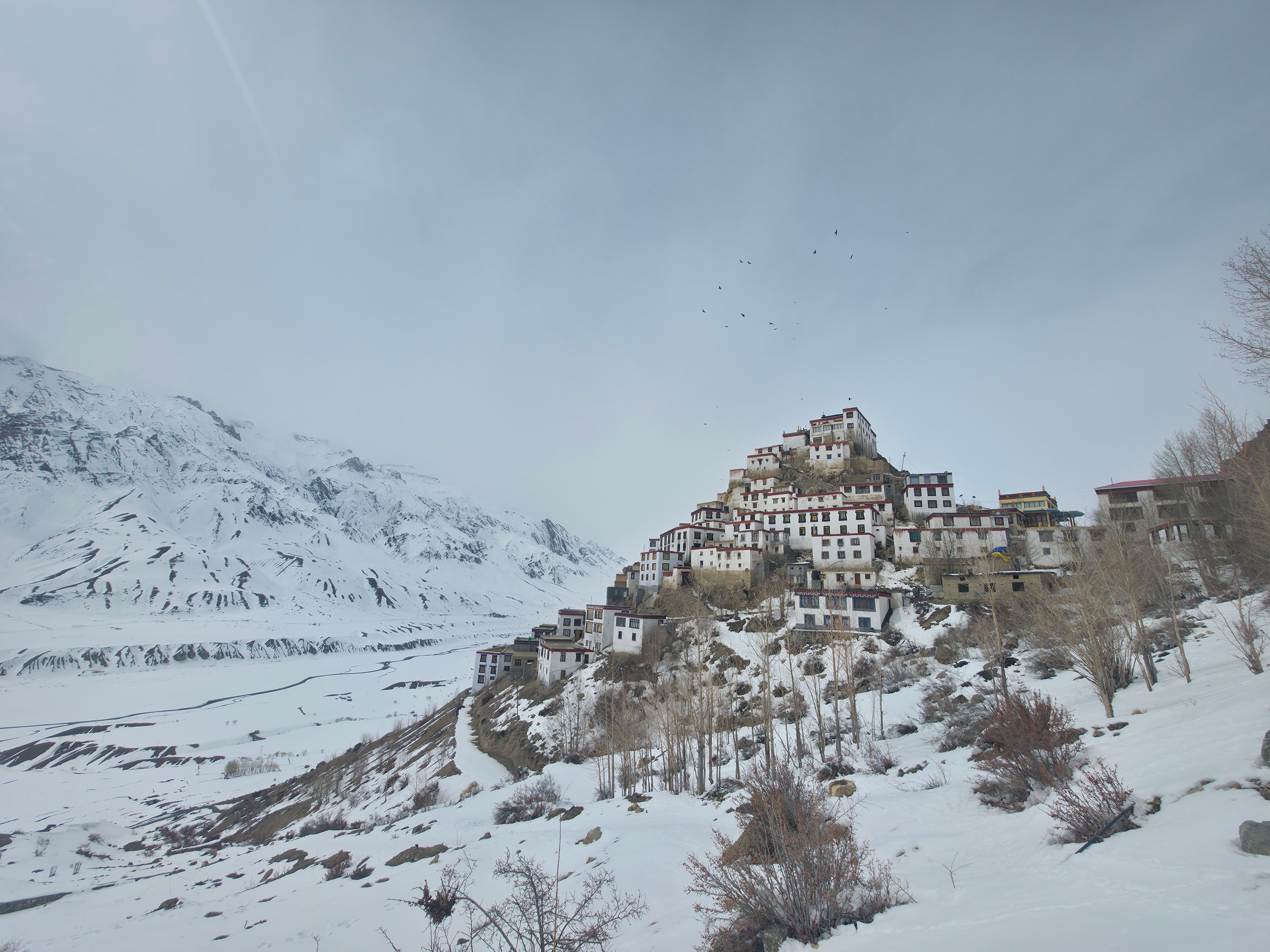 Captivating Winter View of Key Monastery in Spiti Valley · Free Stock Photo