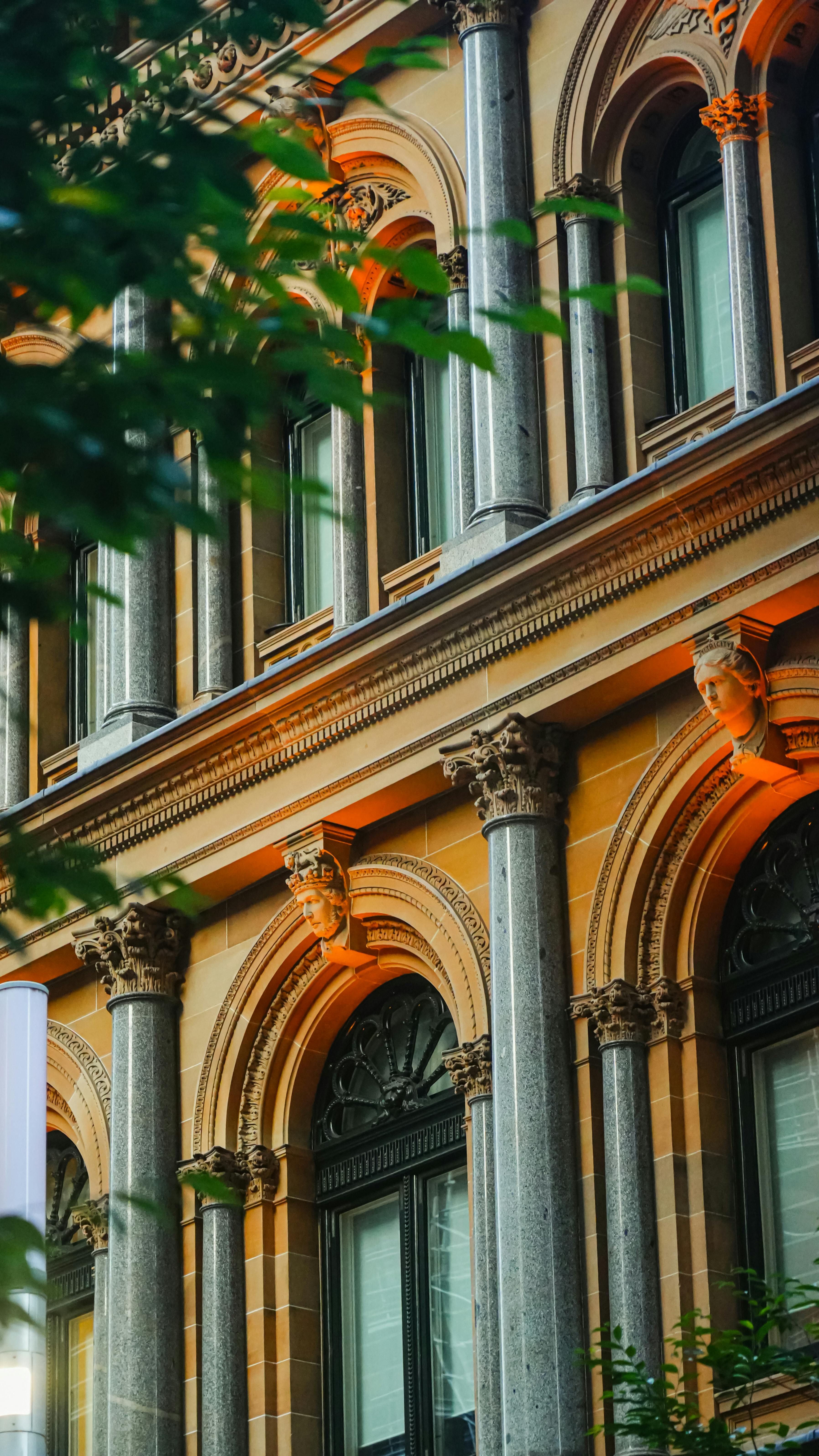 Classical Architectural Building Façade with Columns · Free Stock Photo
