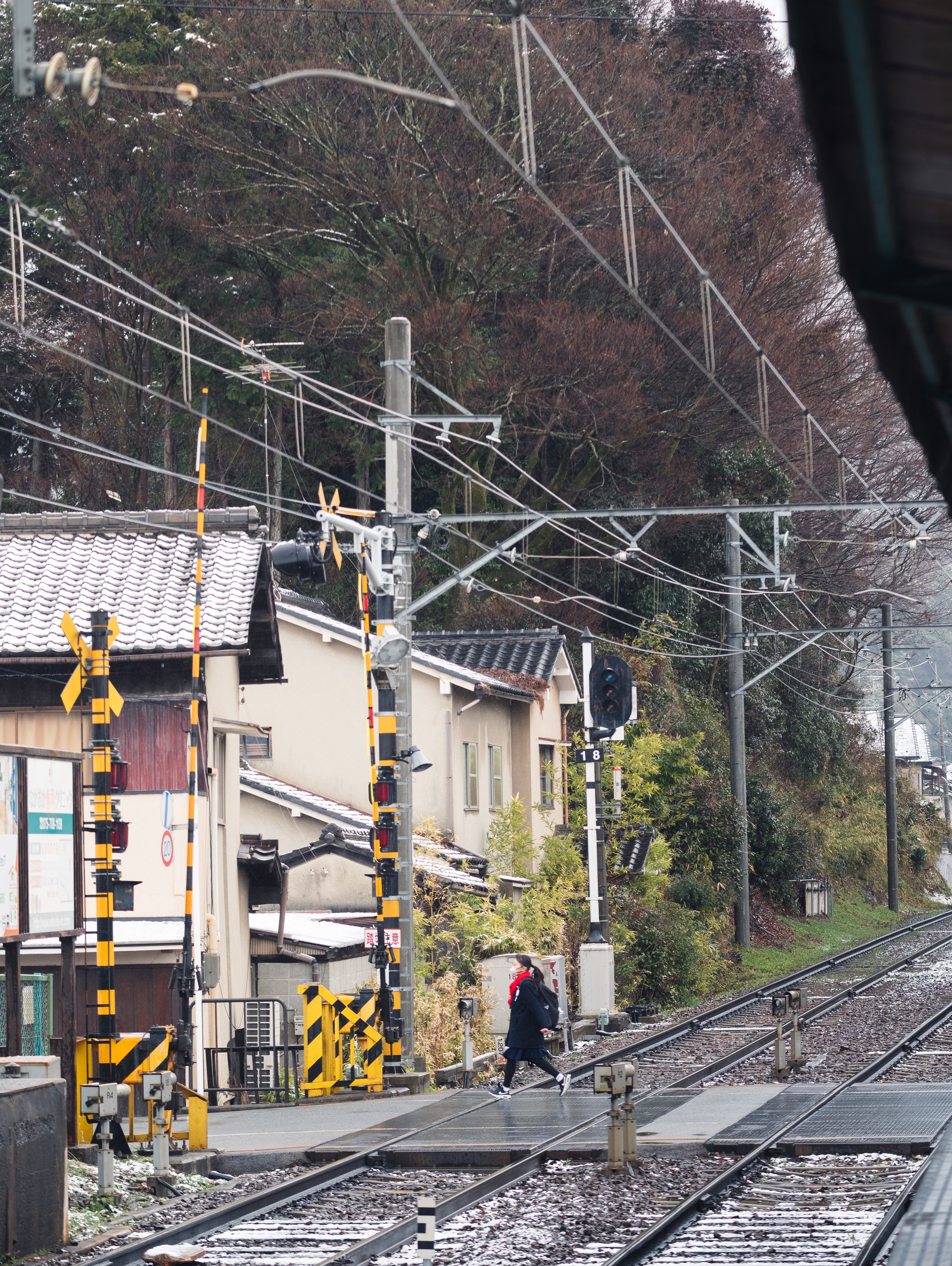 Authentic Japanese Train Crossing Scene · Free Stock Photo