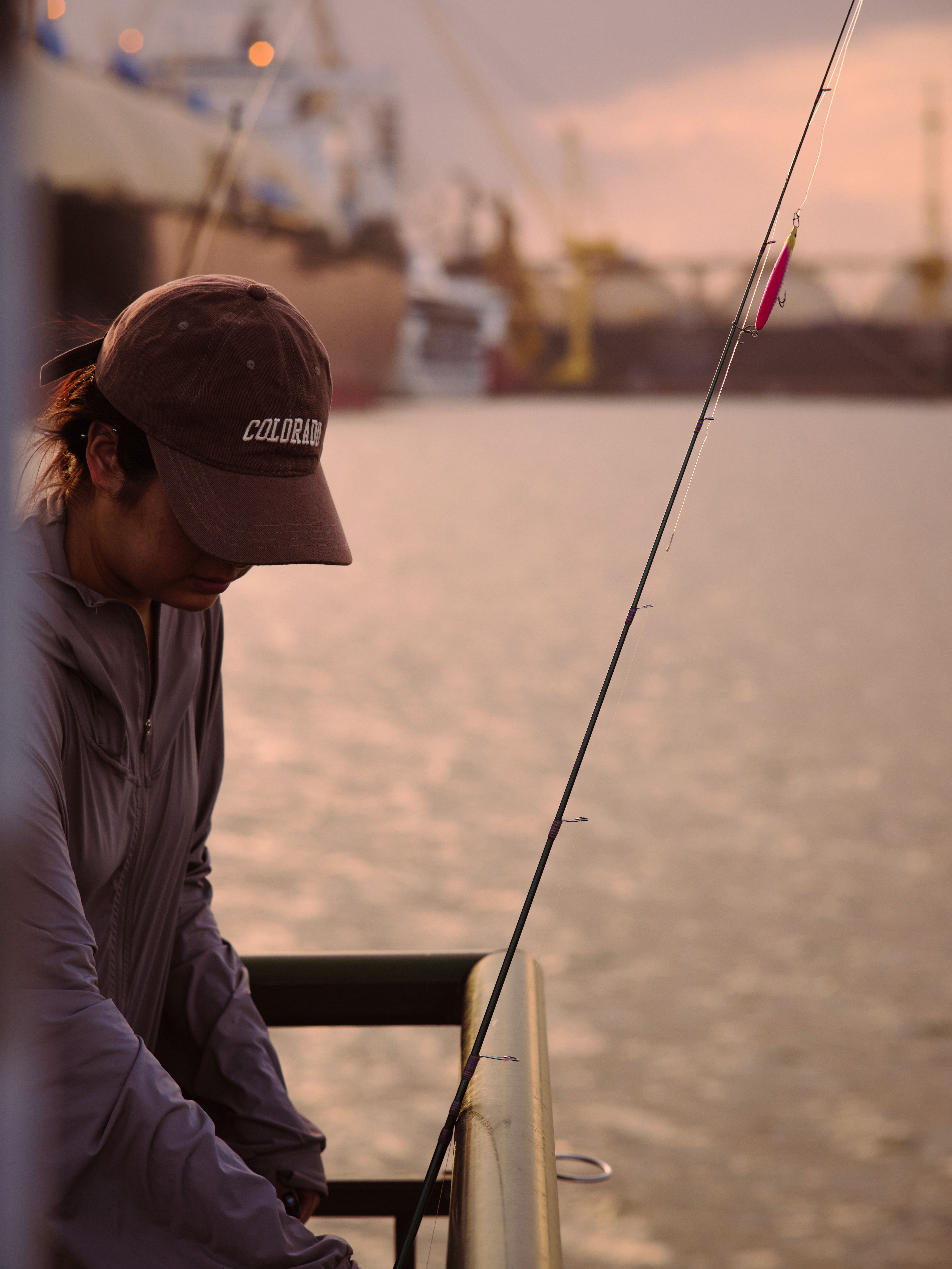 Sunset Fishing by the Harbor · Free Stock Photo