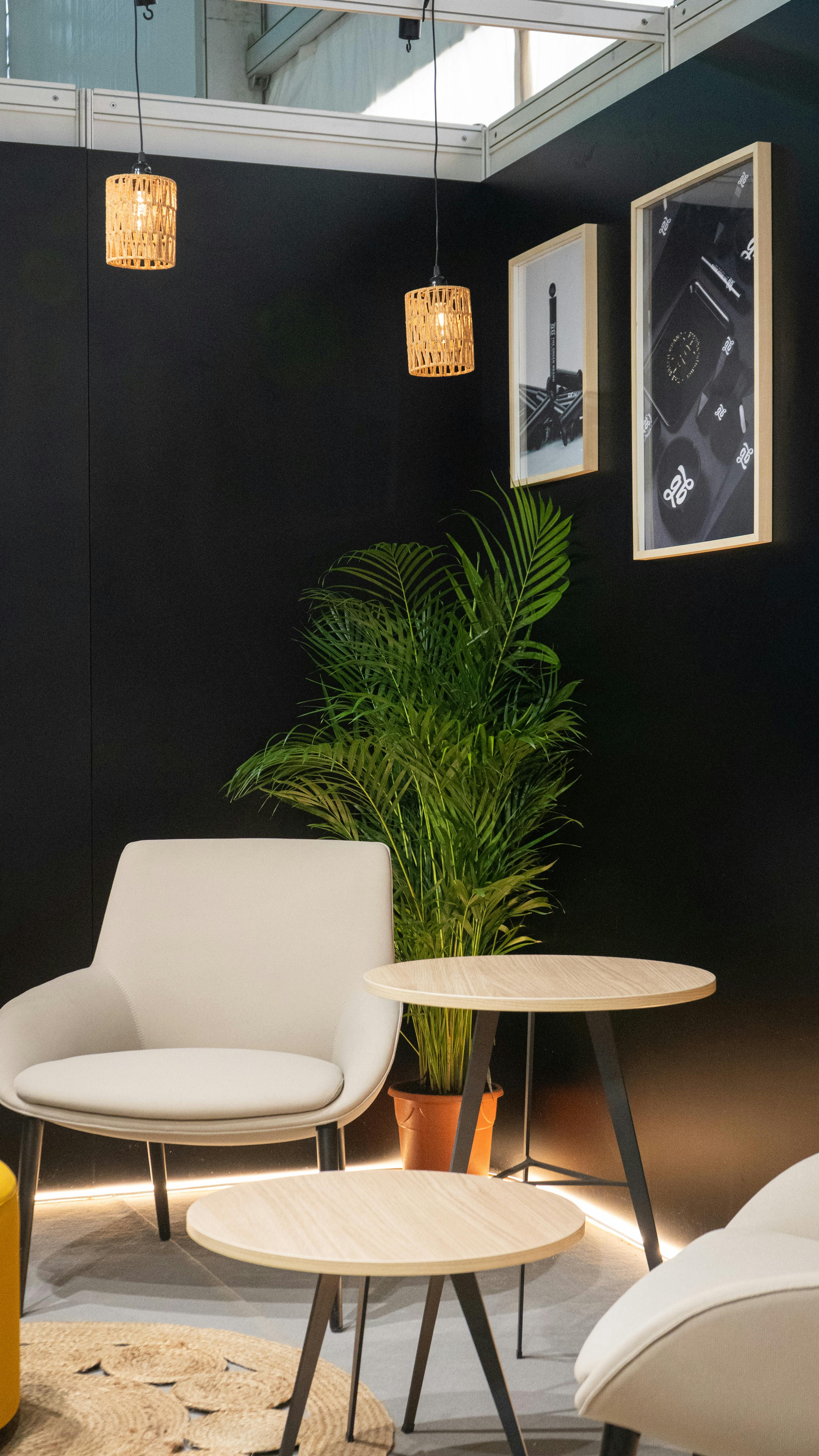 Modern Booth Design with Scandinavian Furniture · Free Stock Photo