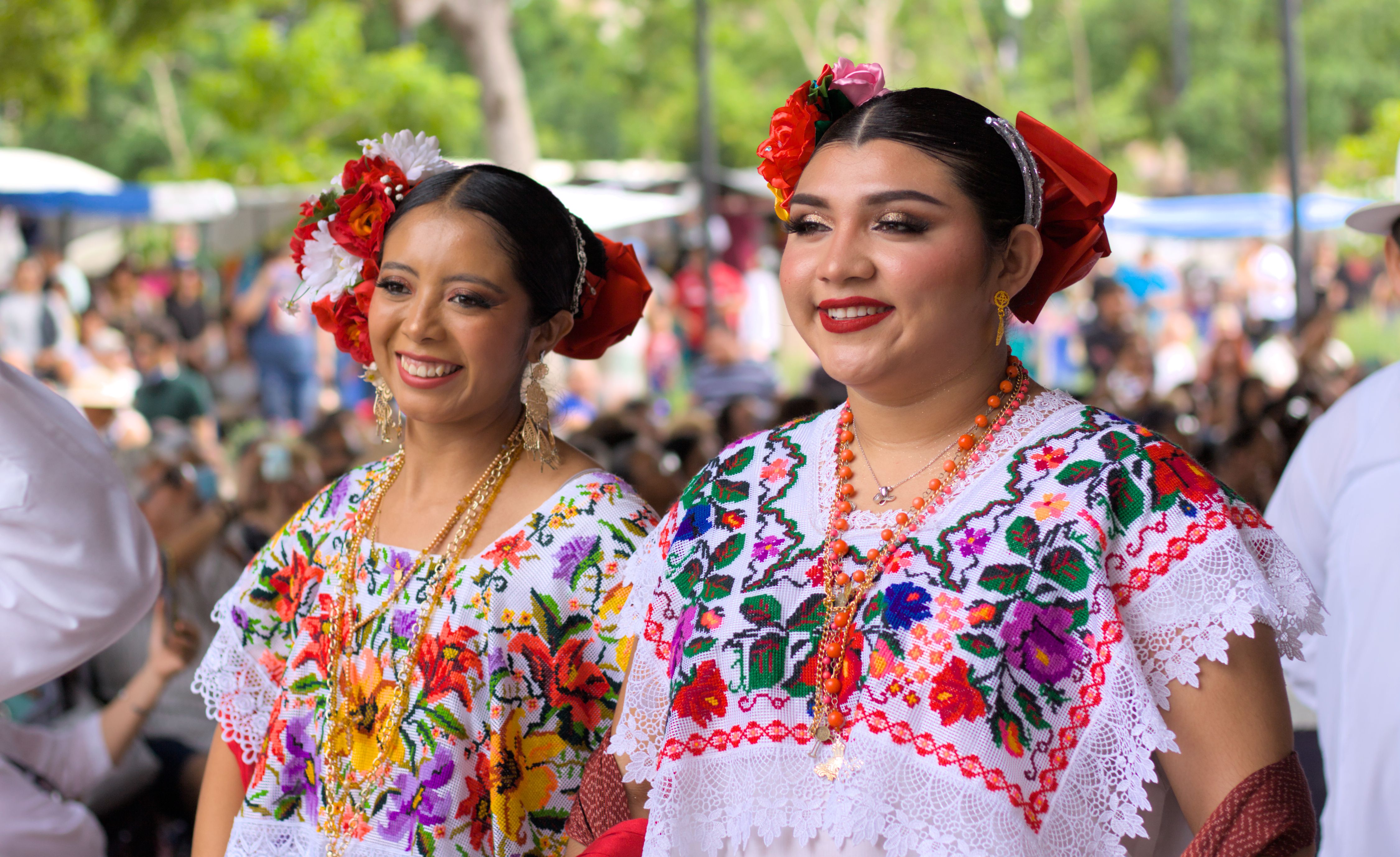 Women in Traditional Yucatecan Dress at Cultural Festival · Free Stock ...