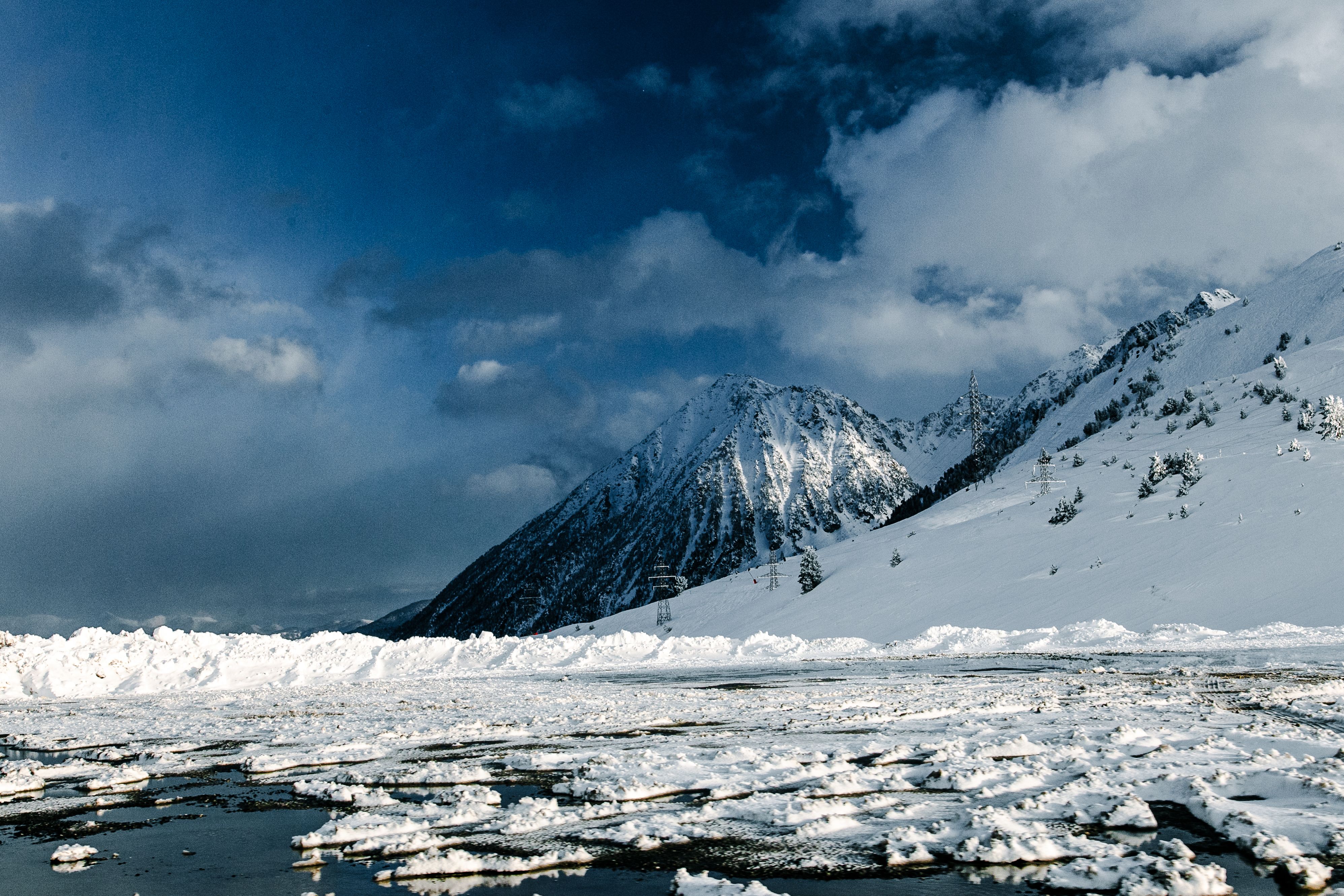 Stunning Snow-Covered Mountain Landscape · Free Stock Photo