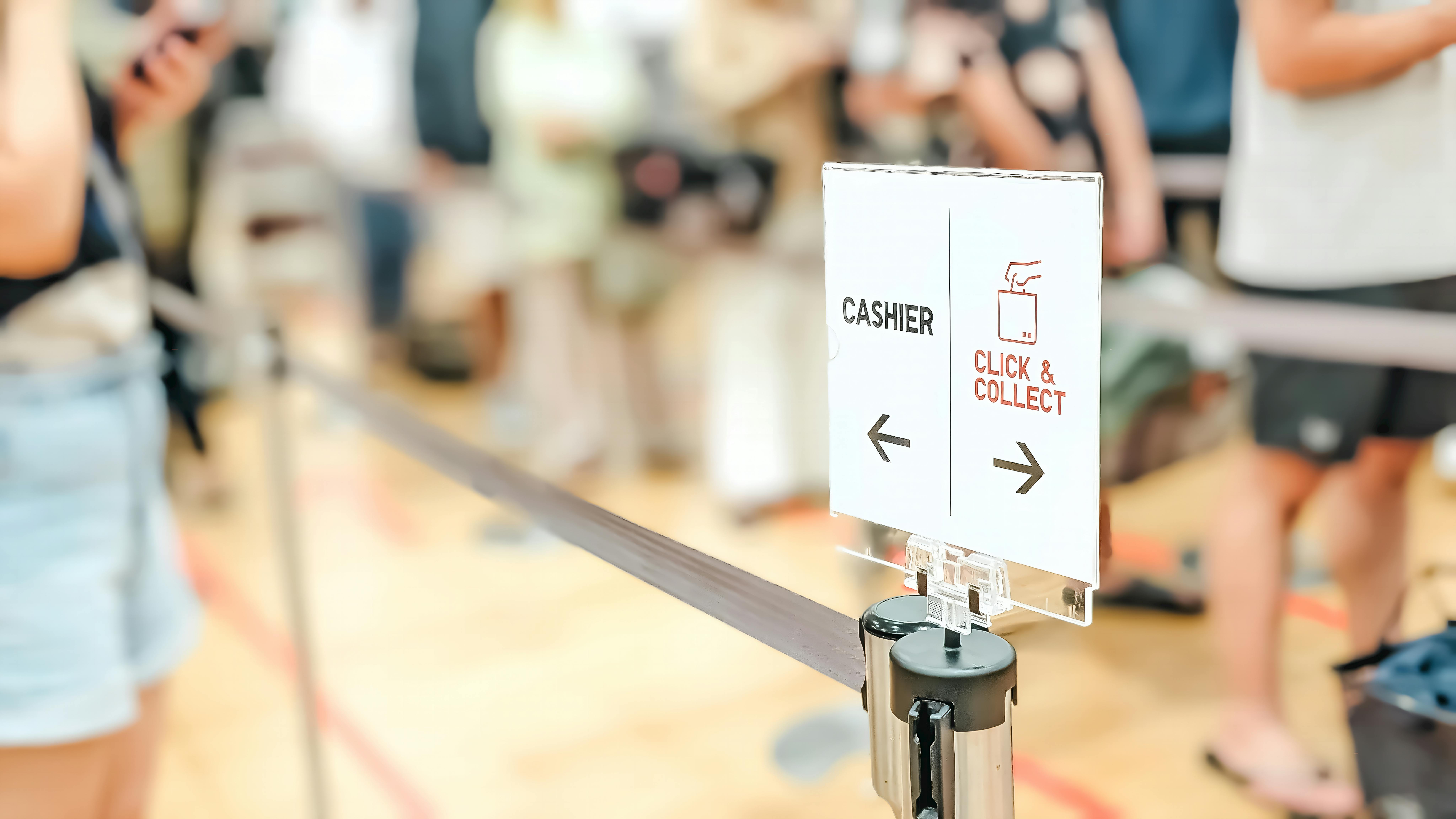 Queue System with Click and Collect Sign · Free Stock Photo