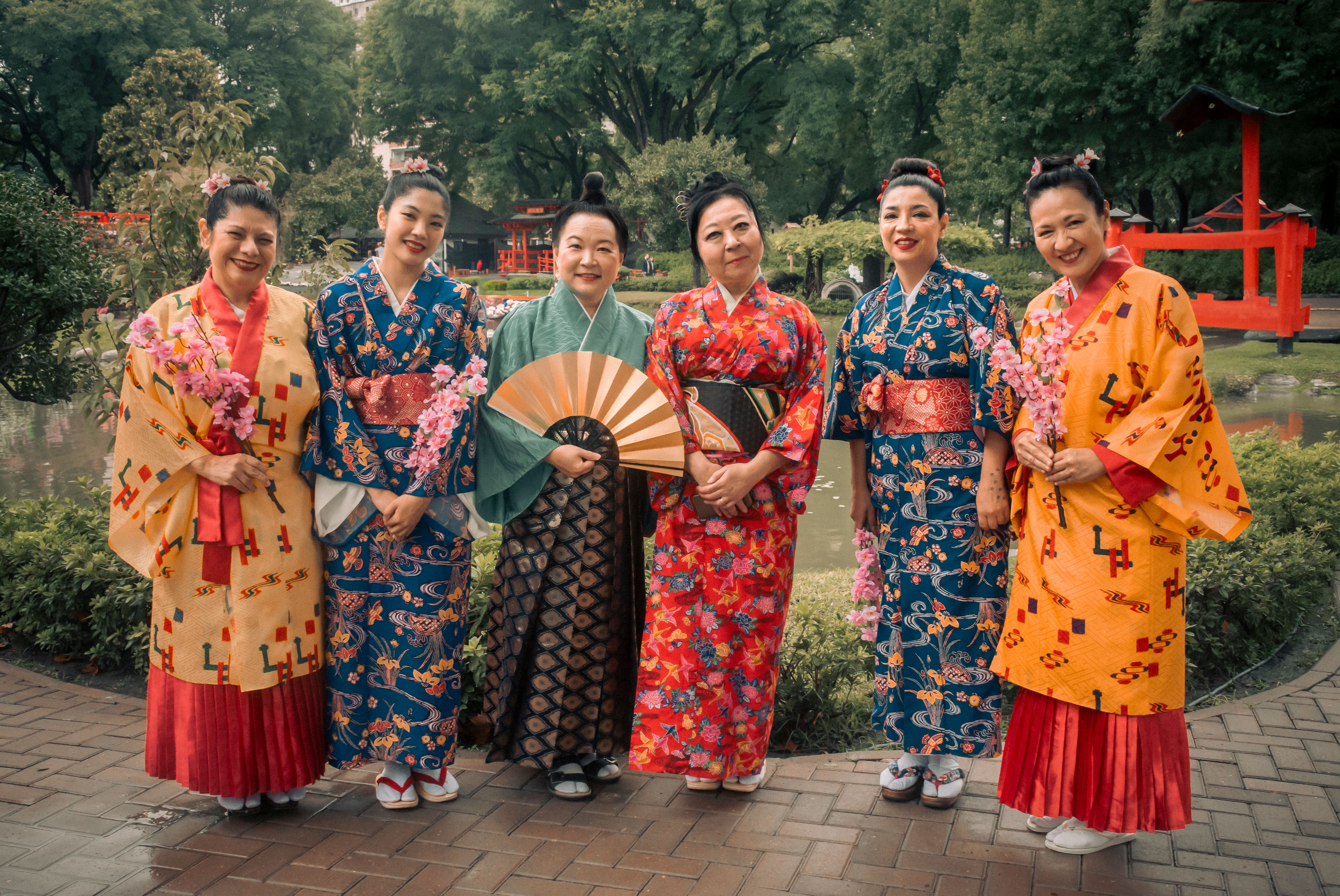 Women in Traditional Kimonos at Japanese Garden · Free Stock Photo