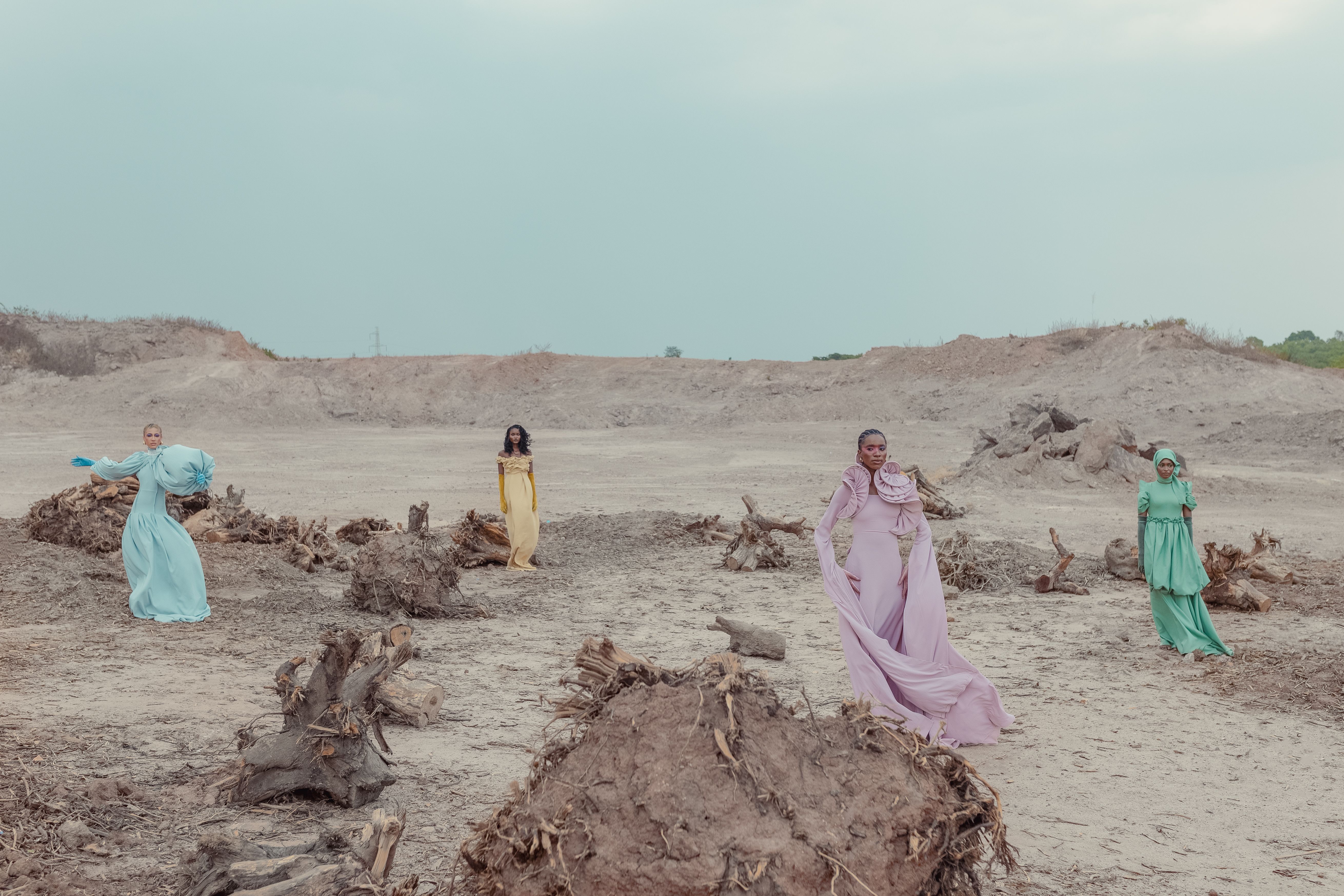 Vibrant Fashion in Barren Landscape · Free Stock Photo