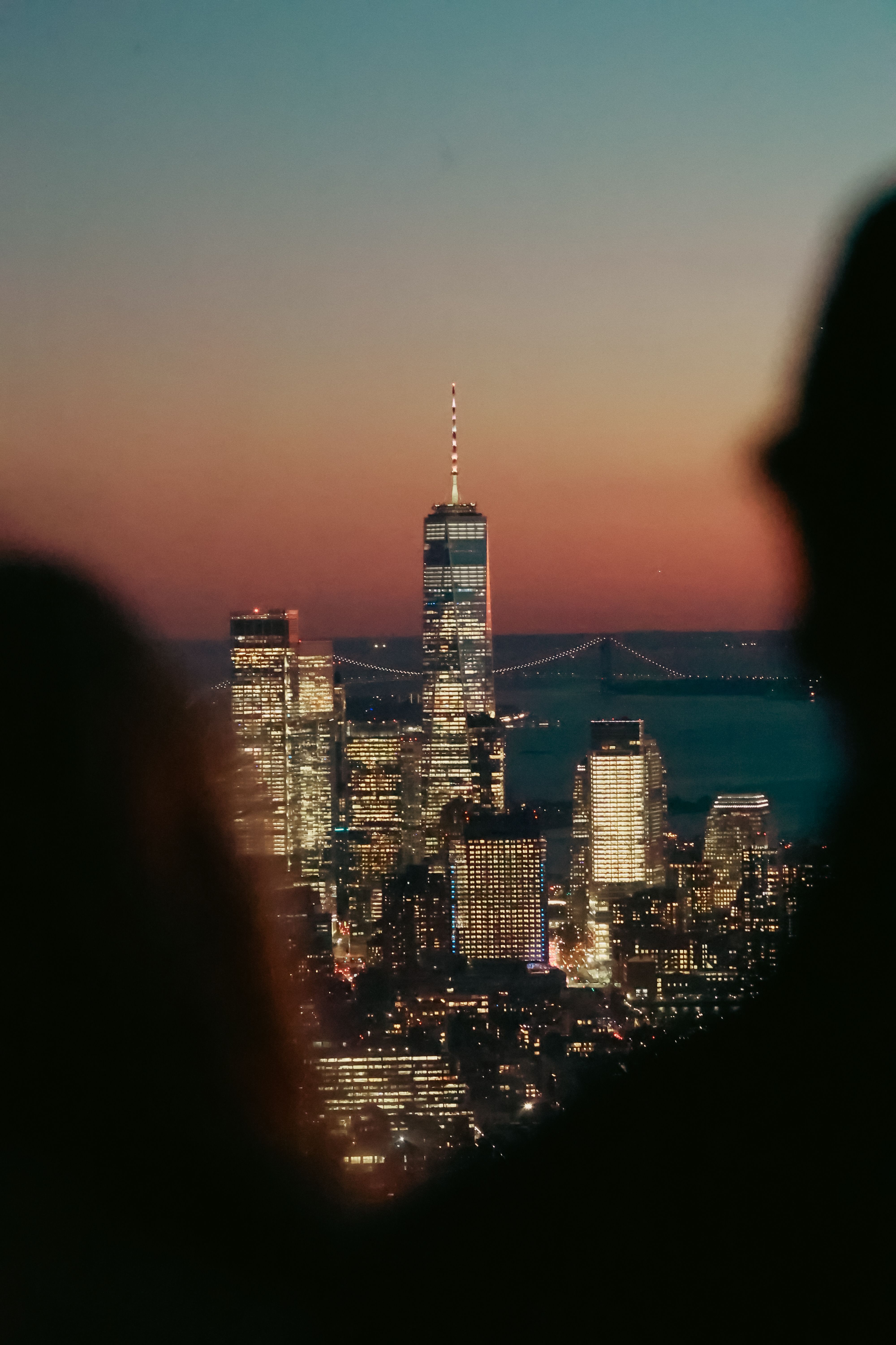 Stunning Aerial View of New York City Skyline at Twilight · Free Stock ...