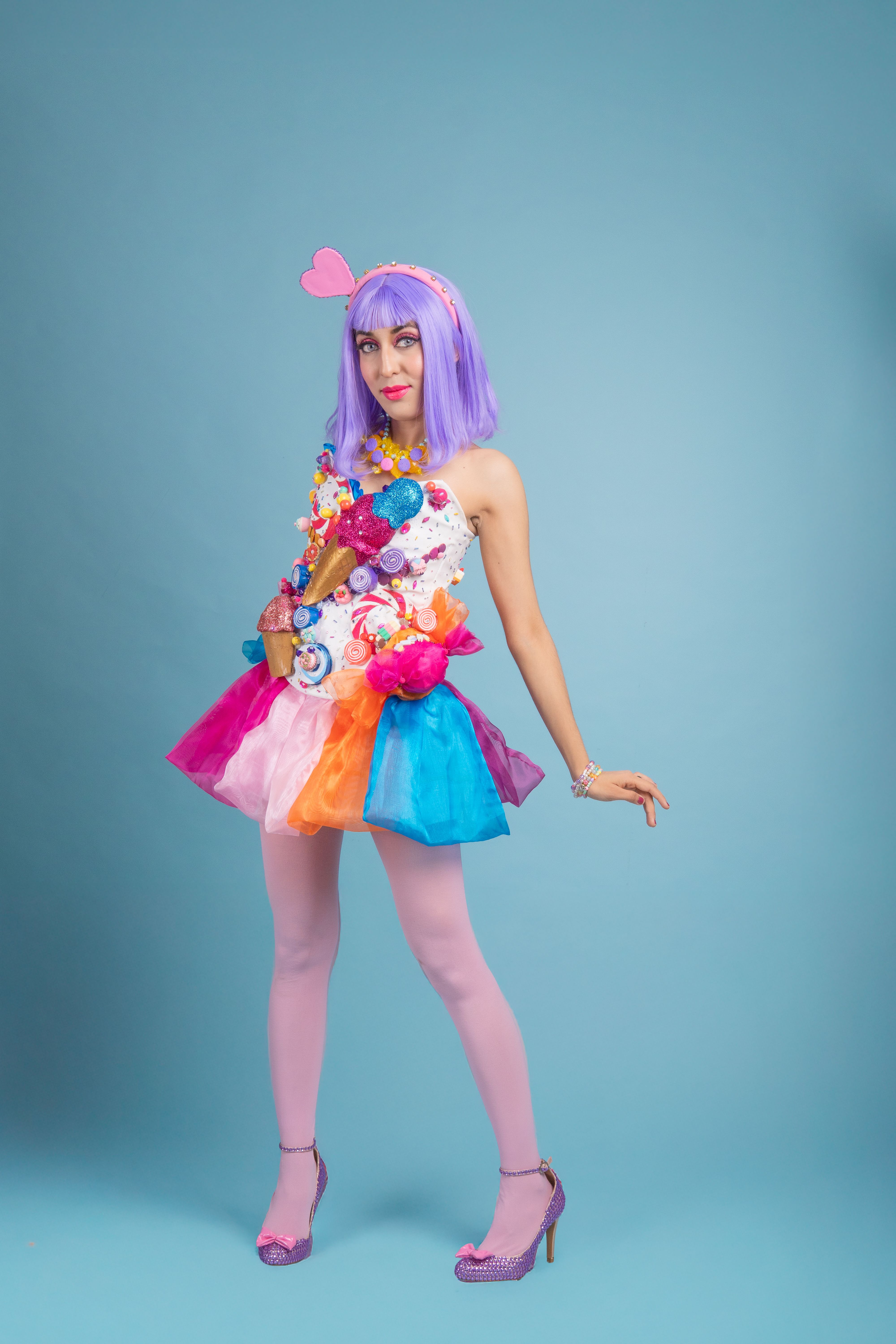 Vibrant Cosplay Portrait with Purple Wig · Free Stock Photo