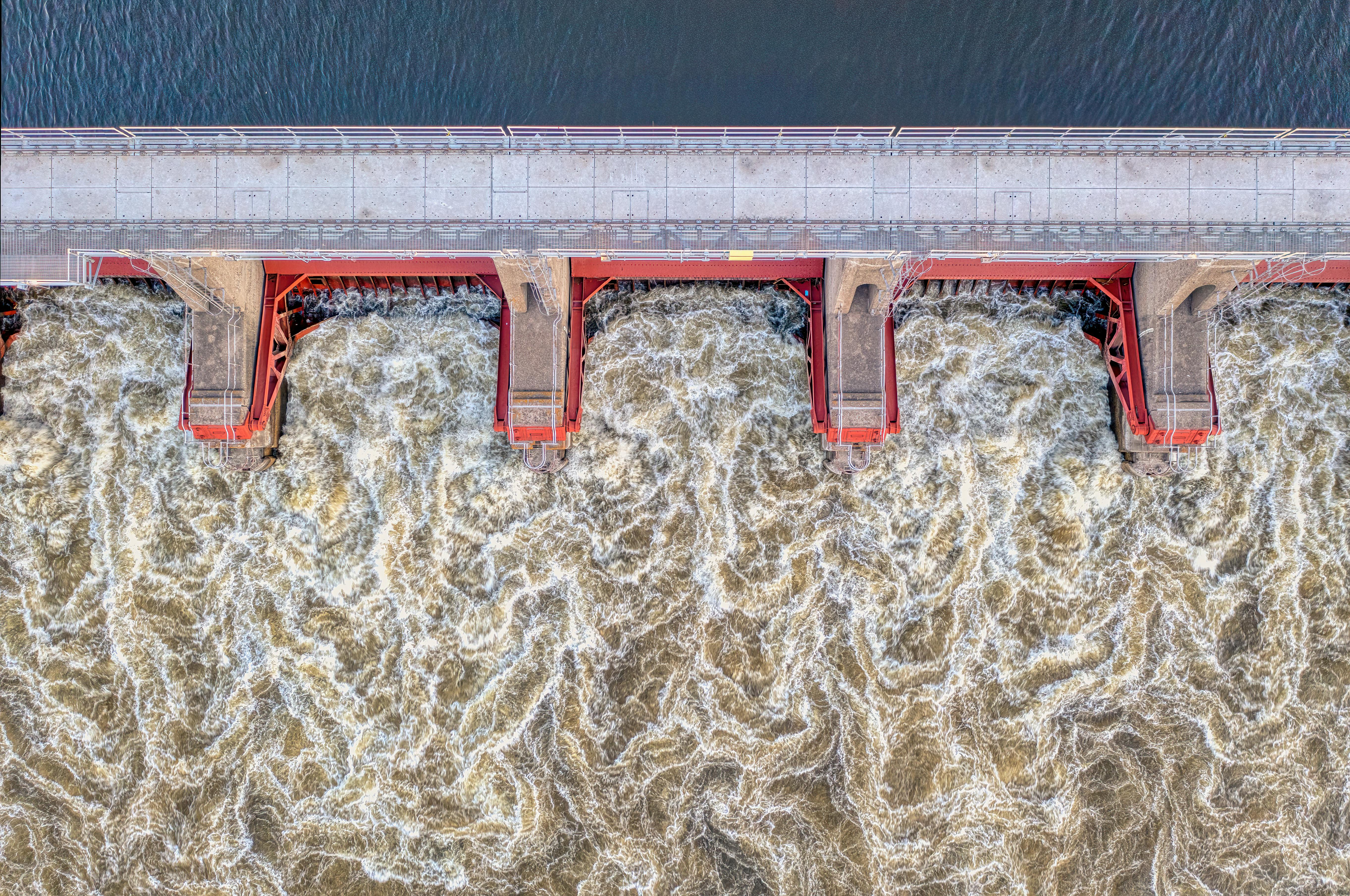 Aerial View of Dam Structure in Alma, WI · Free Stock Photo
