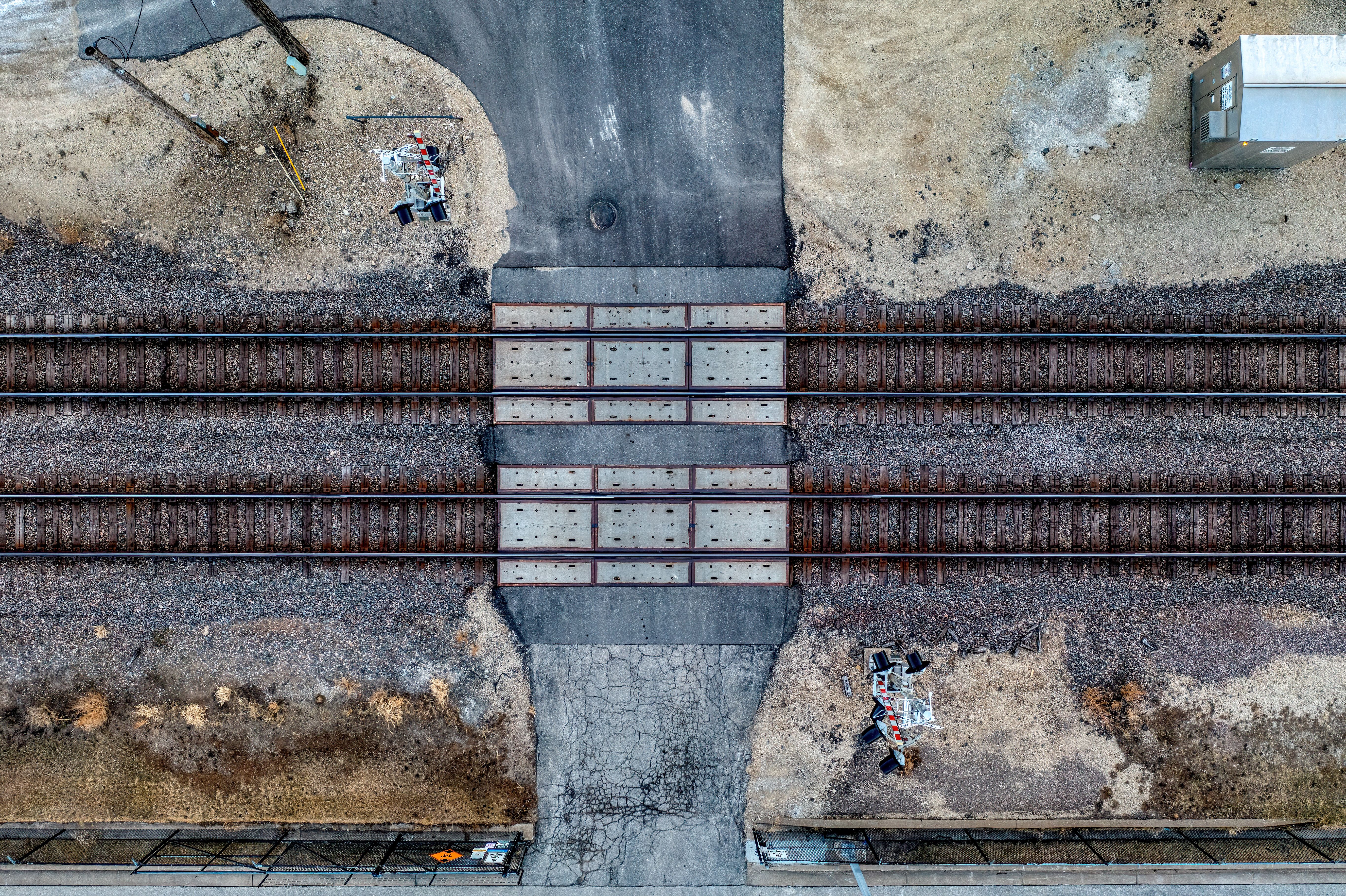 Aerial View of Railway Crossing in Alma, Wisconsin · Free Stock Photo