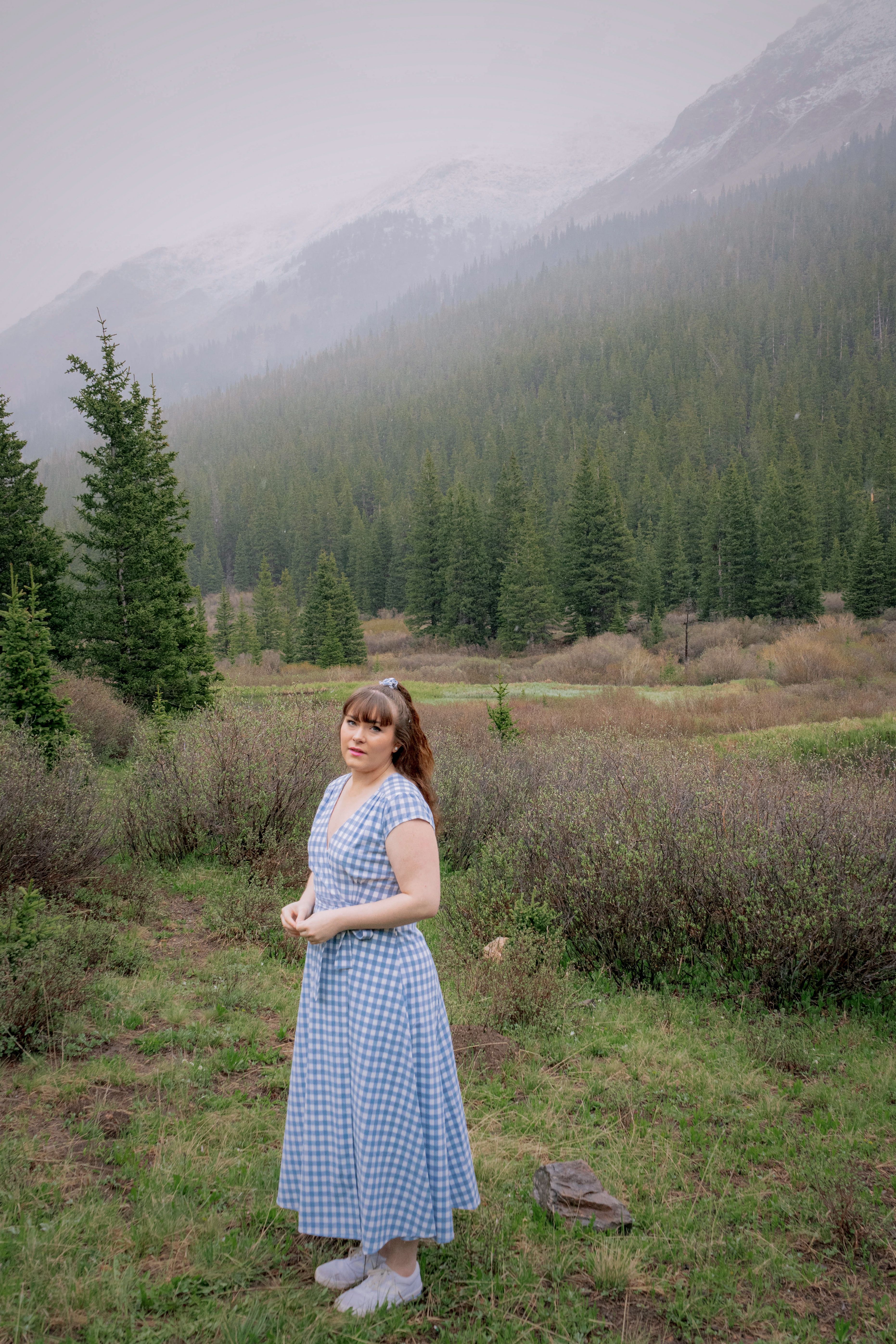 Woman in Blue Dress Amidst Colorado Mountains · Free Stock Photo