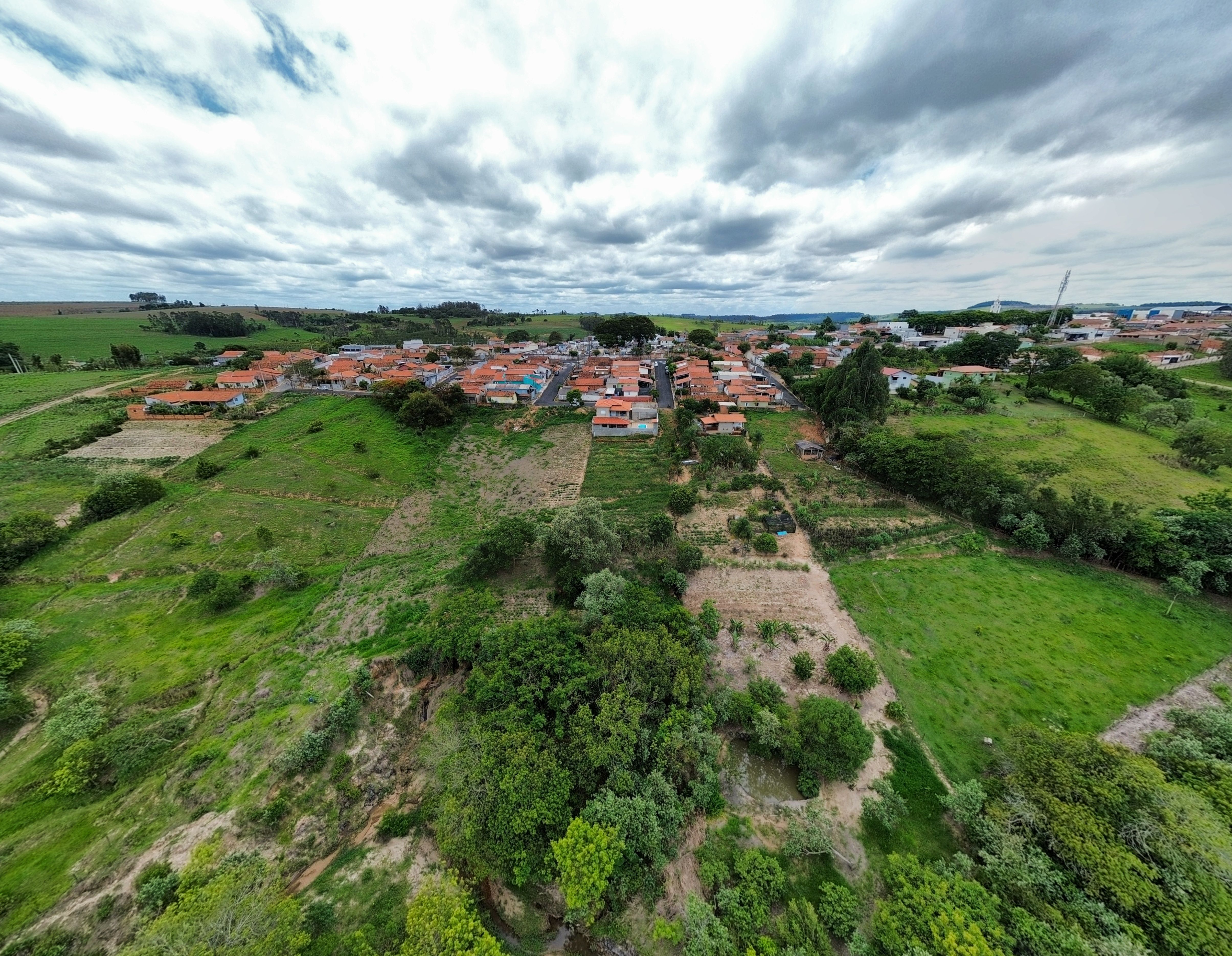 Aerial View of Small Town and Farmland in Brazil · Free Stock Photo
