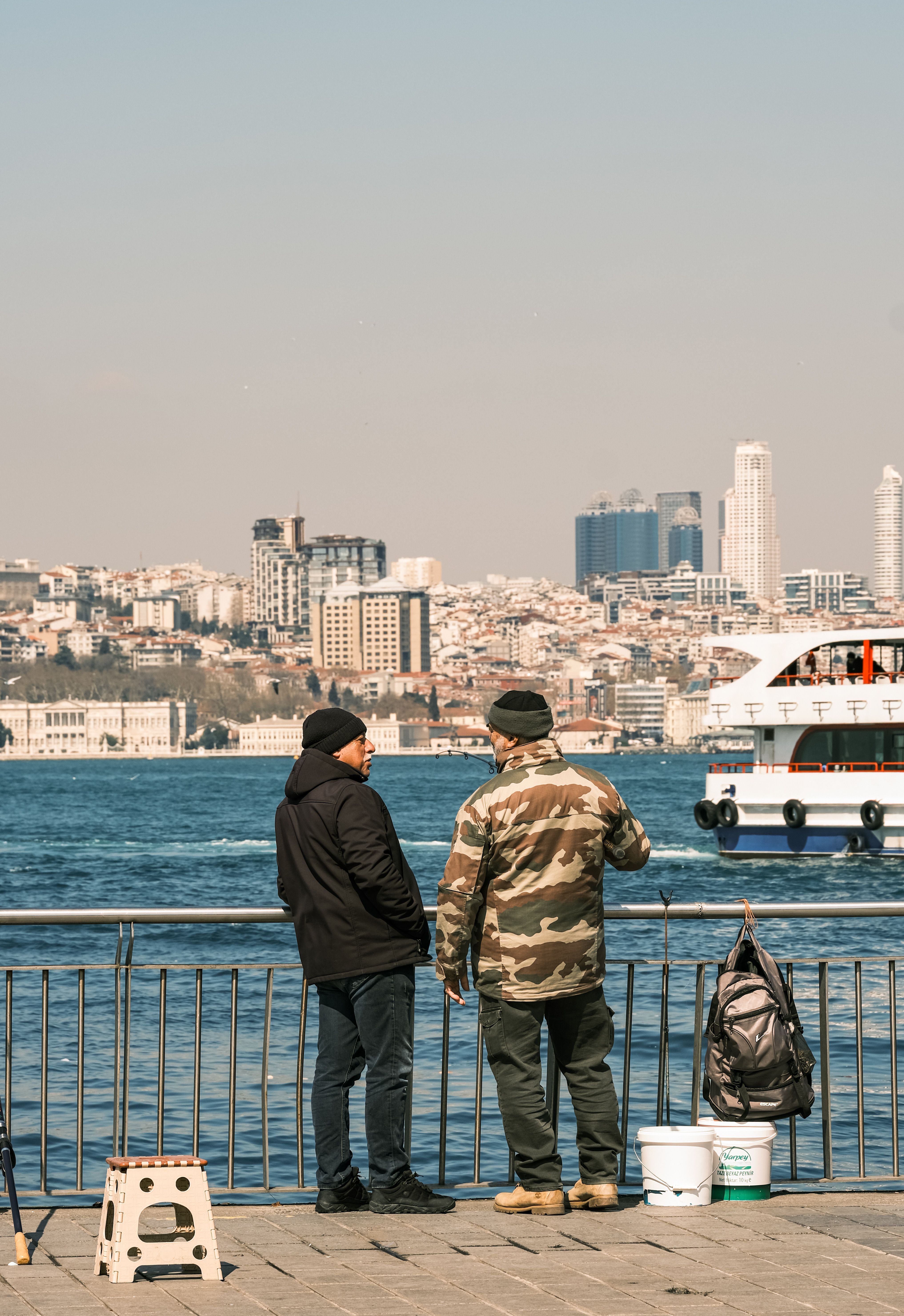 Men Fishing by the Bosphorus in Istanbul · Free Stock Photo