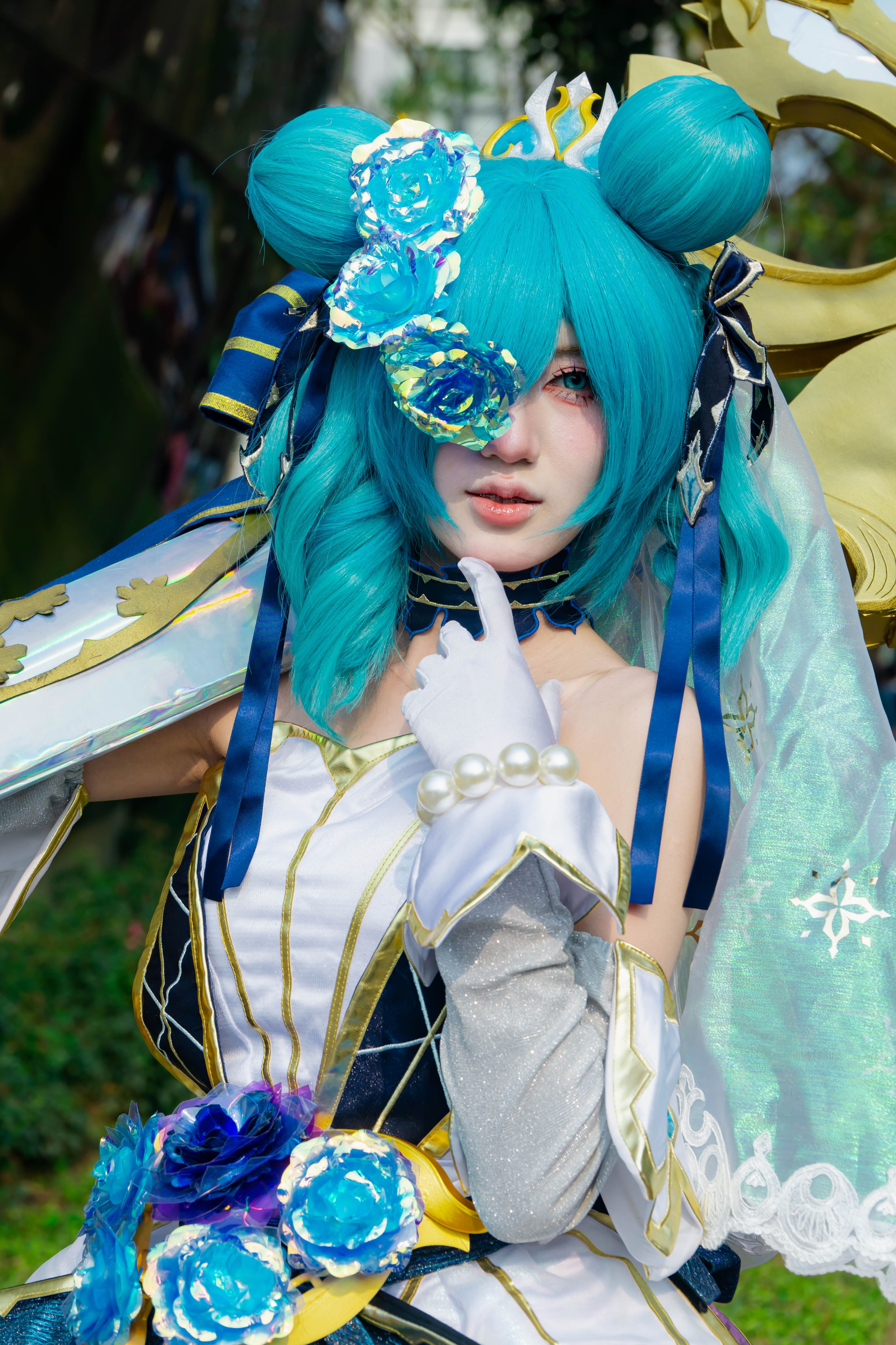 Vibrant Cosplay Portrait with Blue Hair · Free Stock Photo