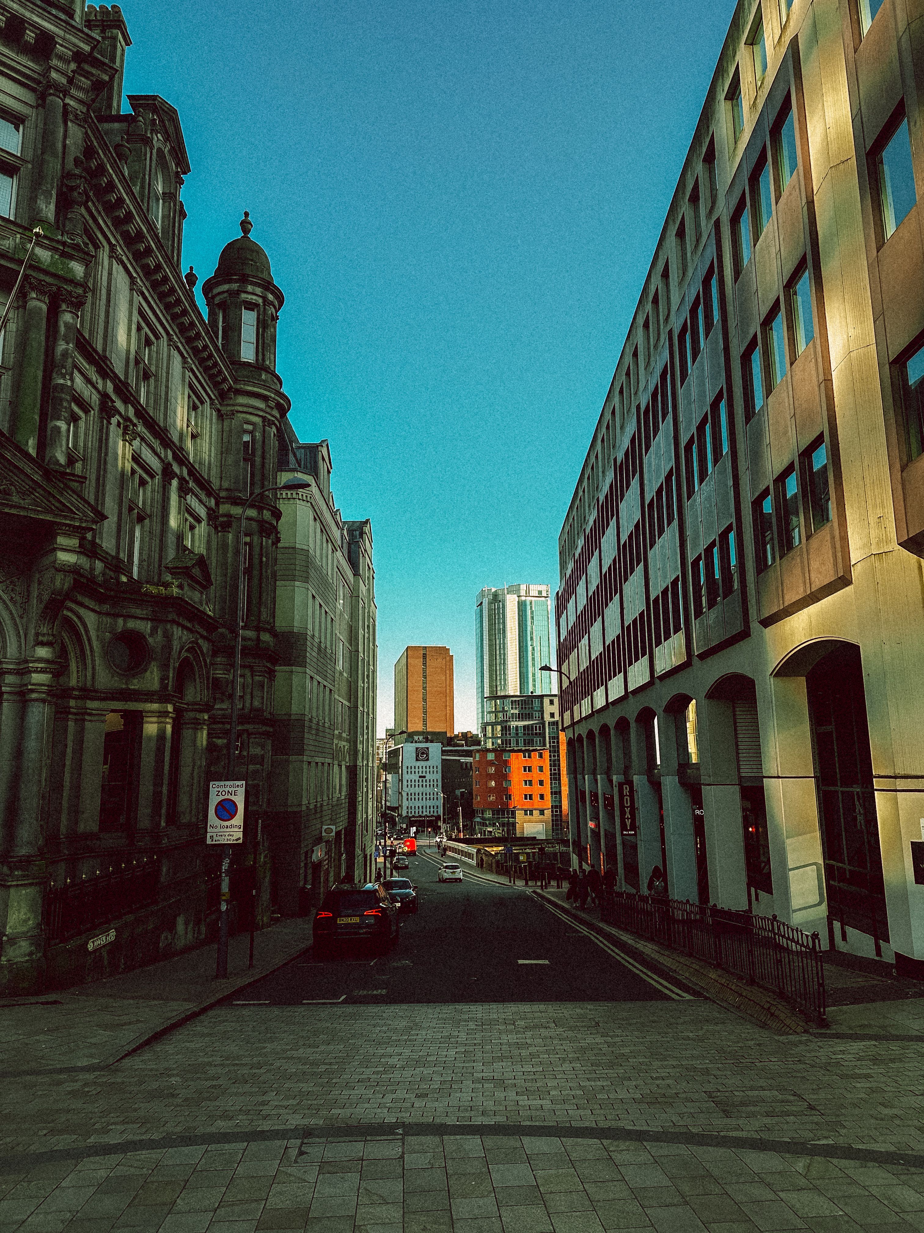Urban Street in Birmingham with Modern Highrises · Free Stock Photo