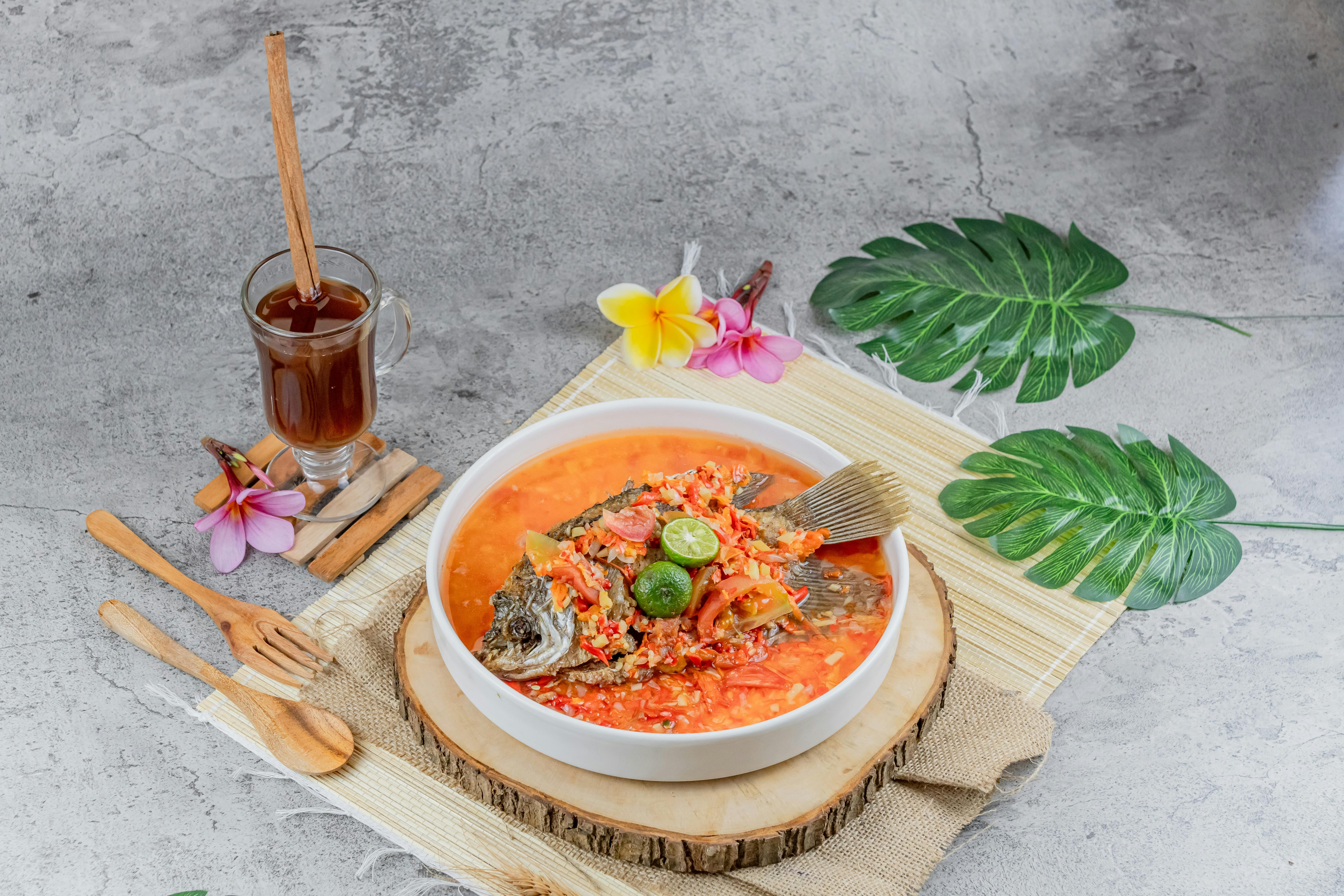 Indonesian Fried Fish with Spicy Sambal Sauce · Free Stock Photo