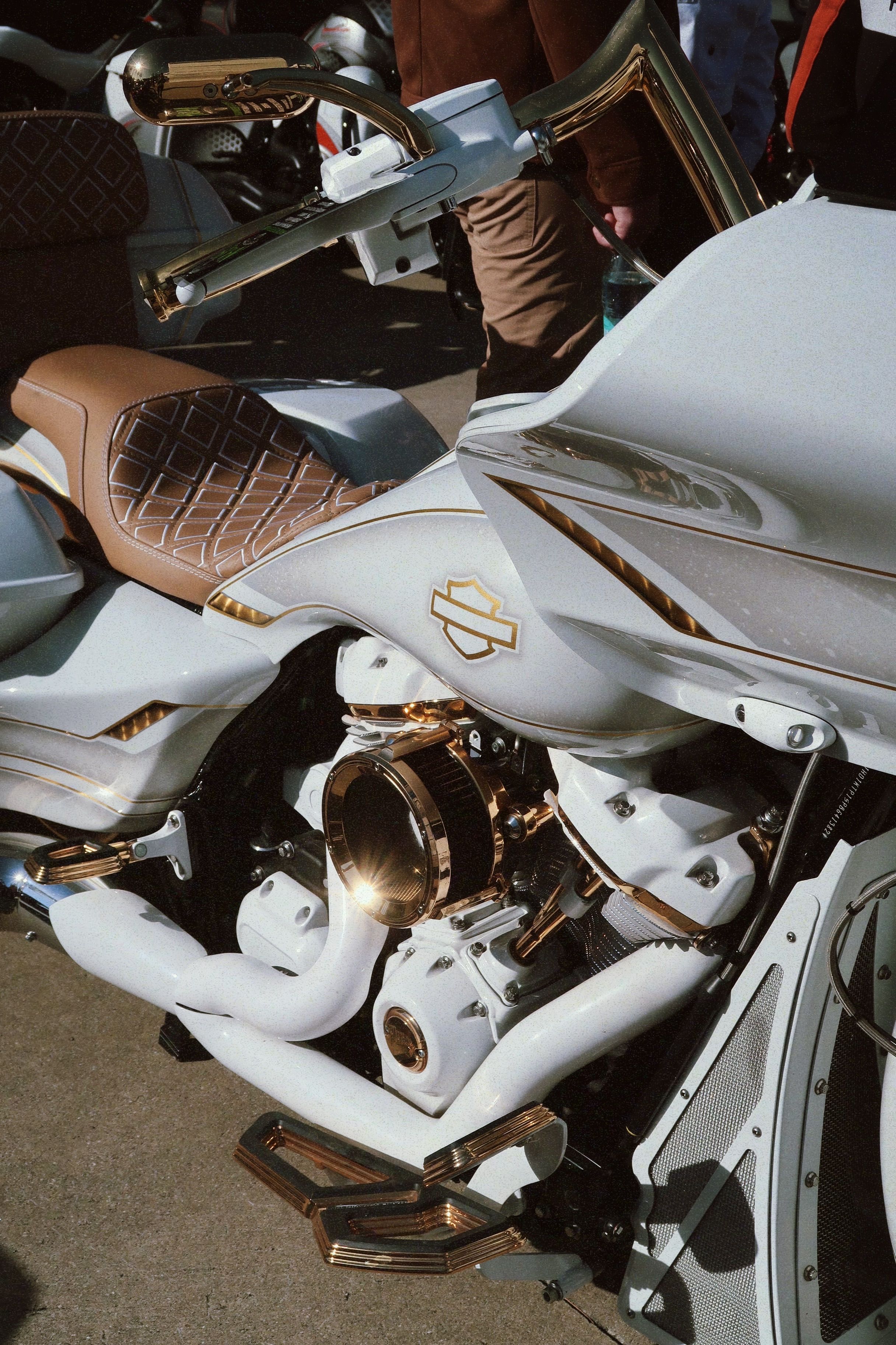 Luxury Custom Motorcycle with Gold Accents · Free Stock Photo