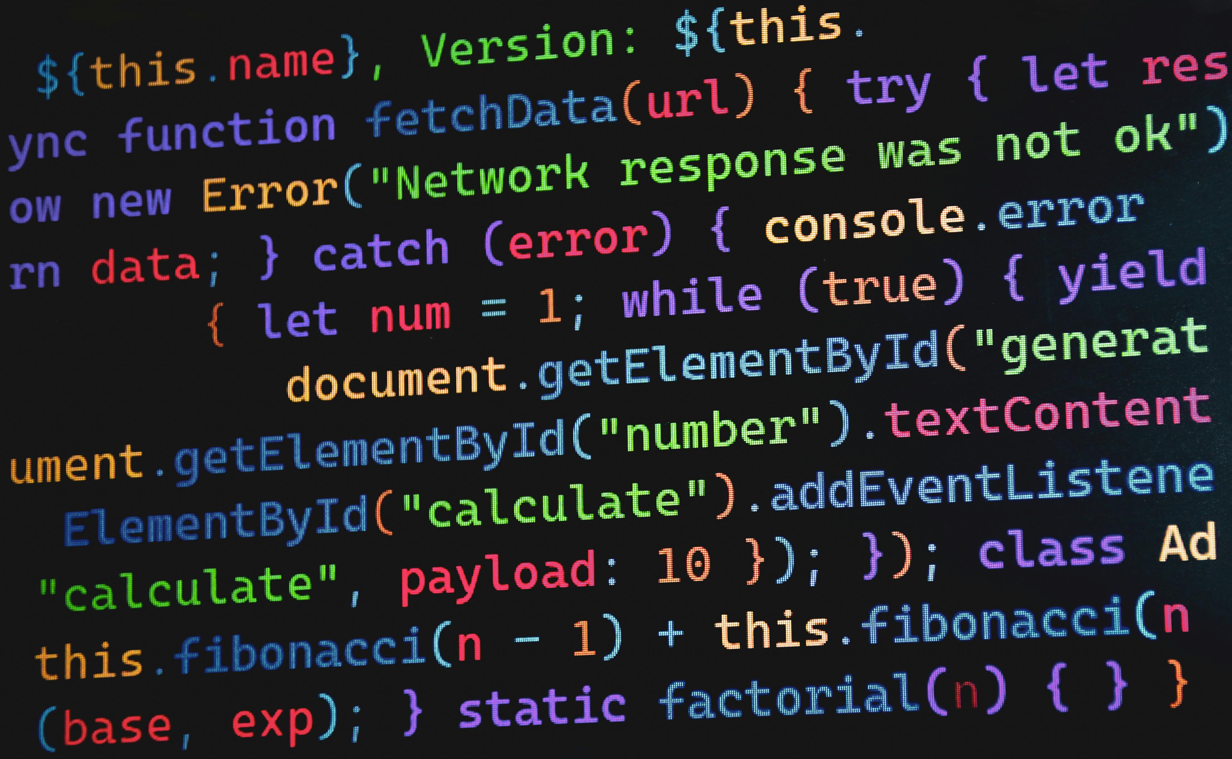 Visualización De Código Java Script Colorido En Pantalla · Foto de stock gratuita