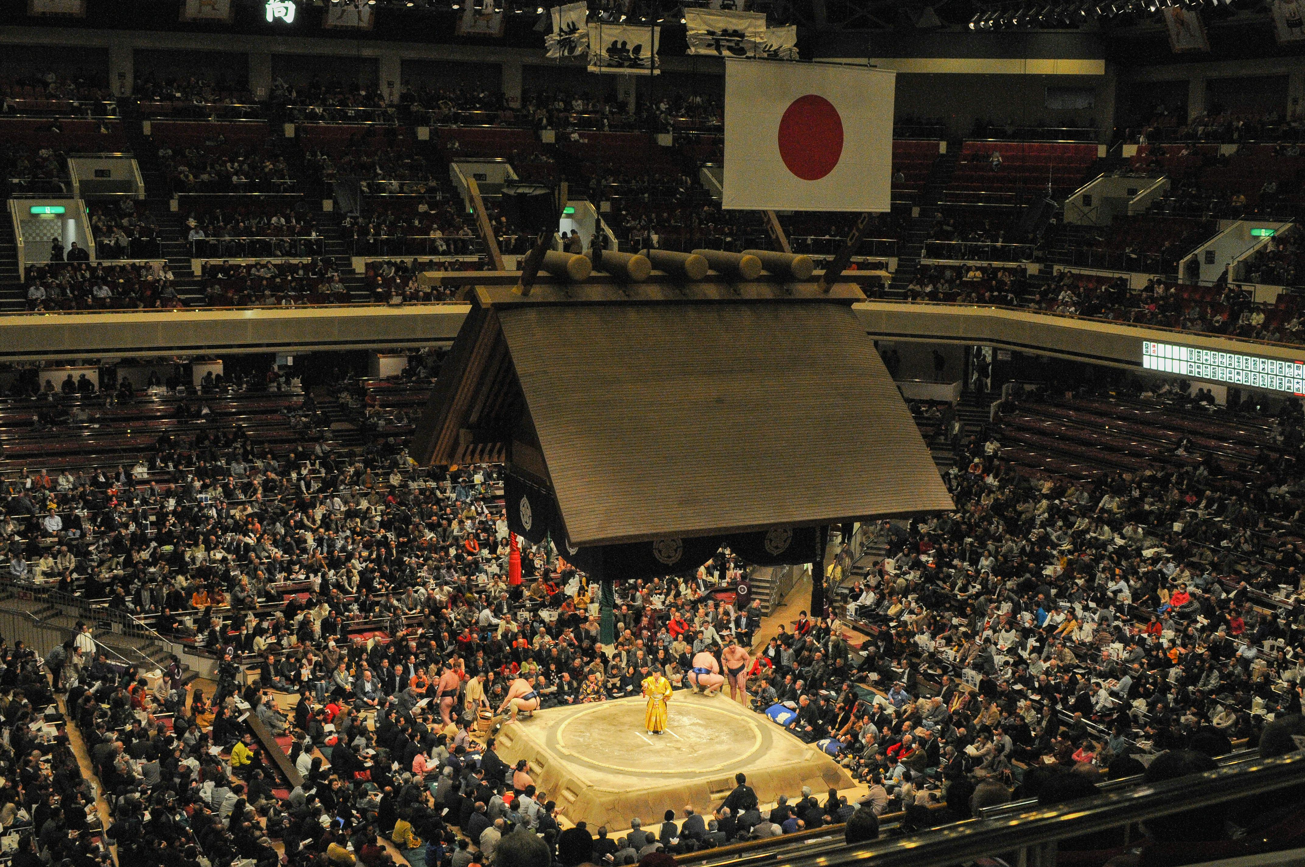 Sumo Wrestling Match in Japanese Arena · Free Stock Photo