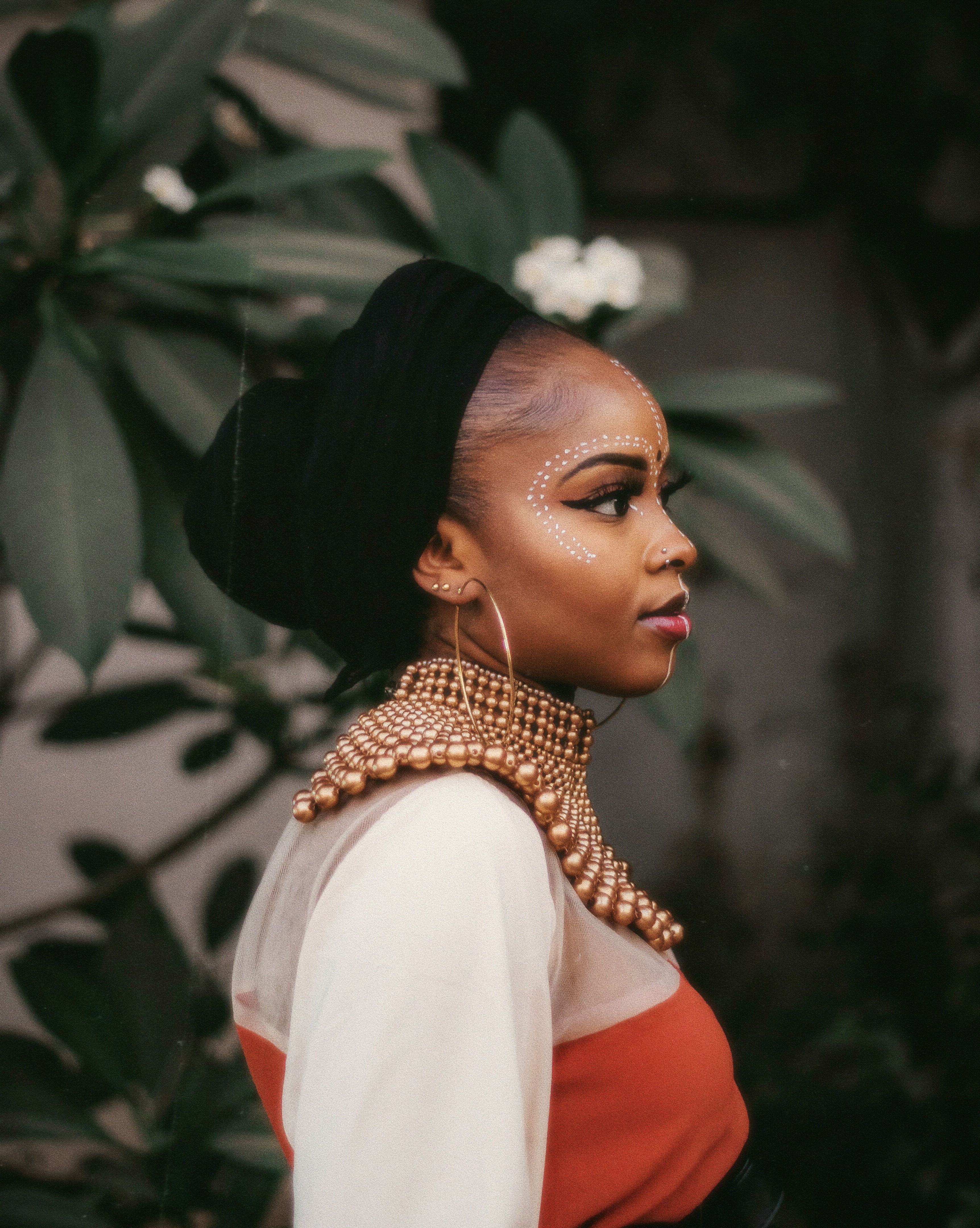 Elegant Portrait of a Woman with Traditional Adornment · Free Stock Photo