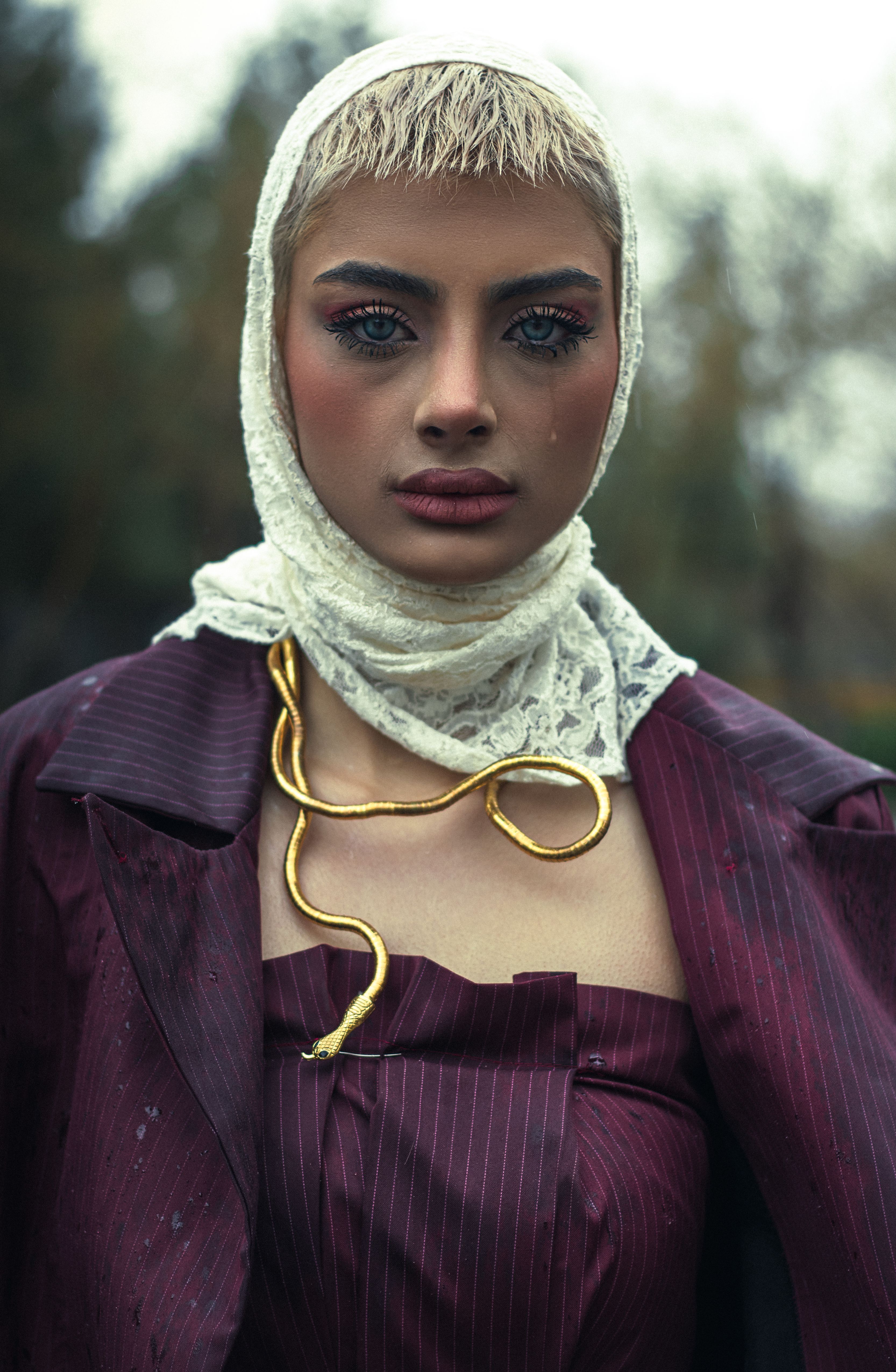 Elegant Portrait of Fashionable Woman in Scarf · Free Stock Photo