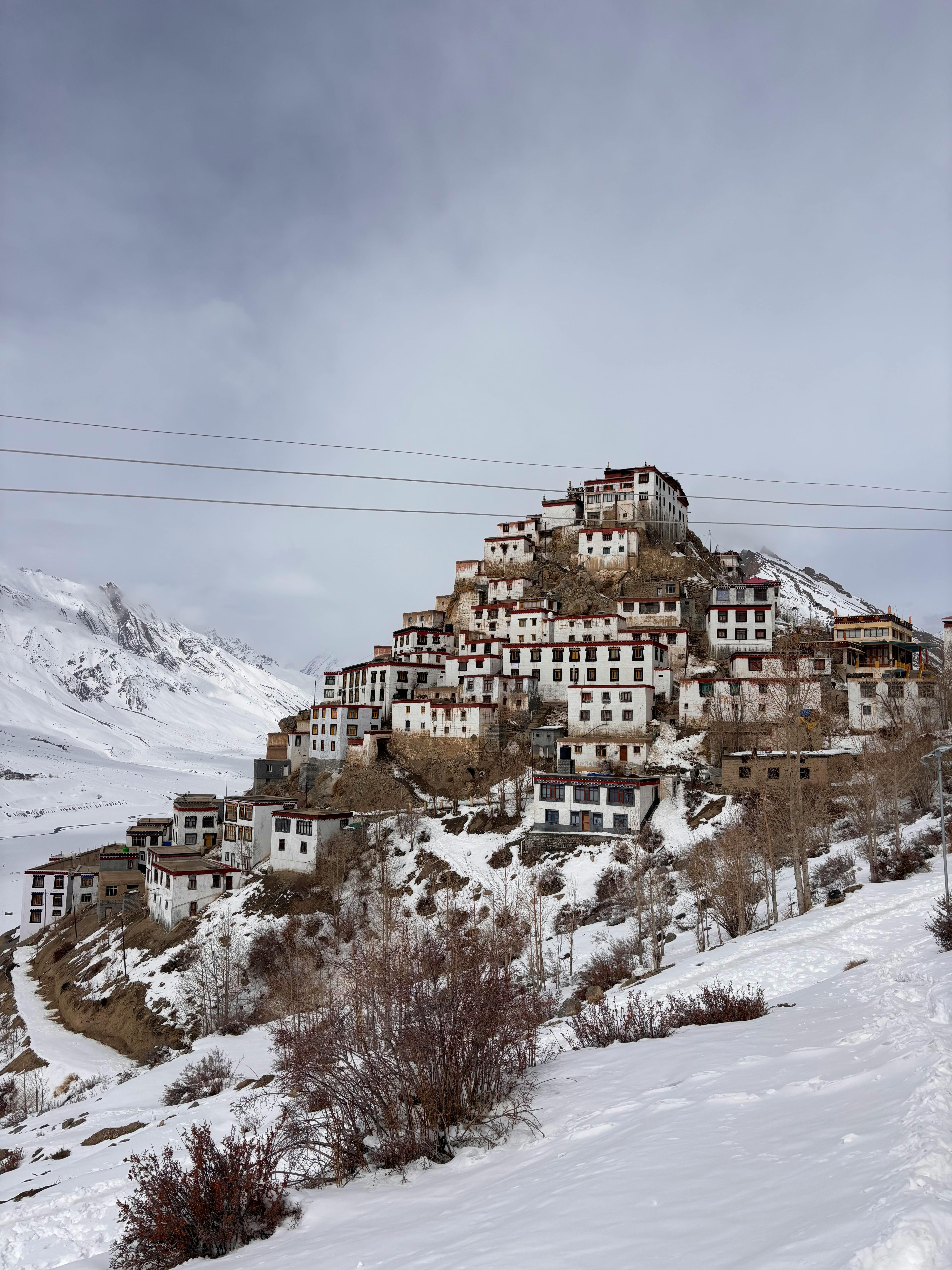 Beautiful Snow-Covered Himalayan Monastery · Free Stock Photo