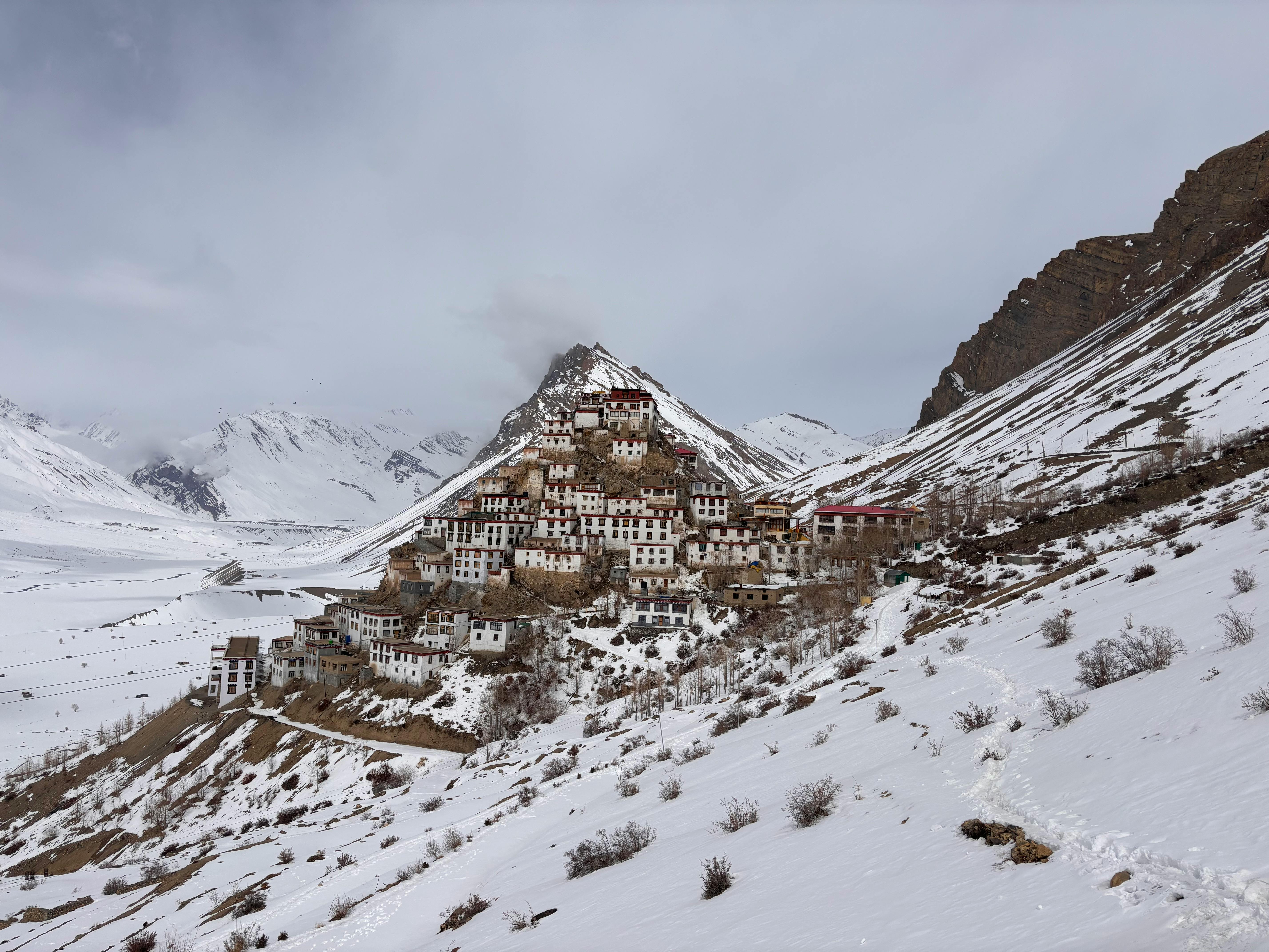 Scenic Key Monastery in Winter Mountains · Free Stock Photo
