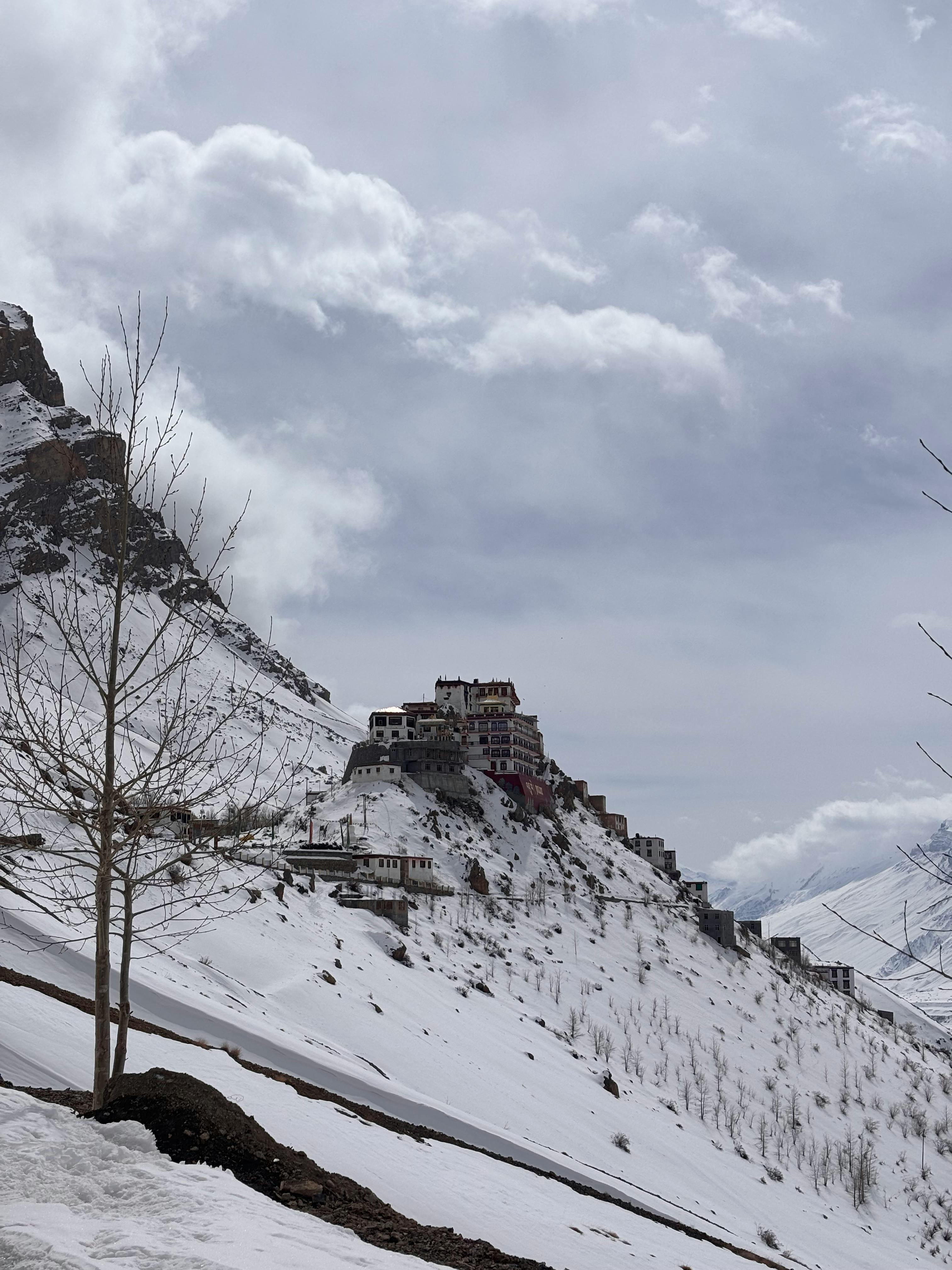 Scenic Winter View of Key Monastery in Himalayas · Free Stock Photo