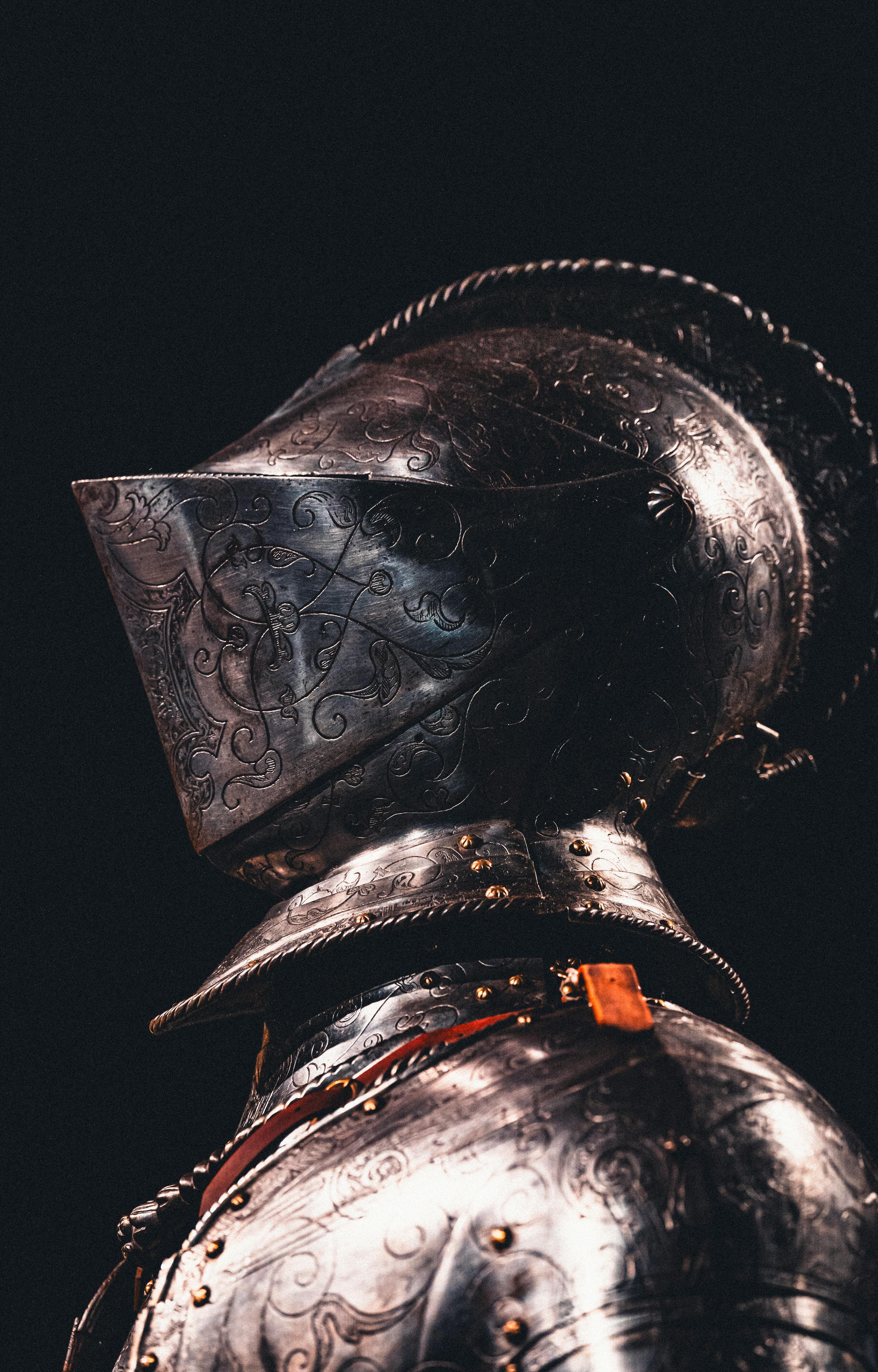 Intricately Engraved Medieval Armor Helmet · Free Stock Photo