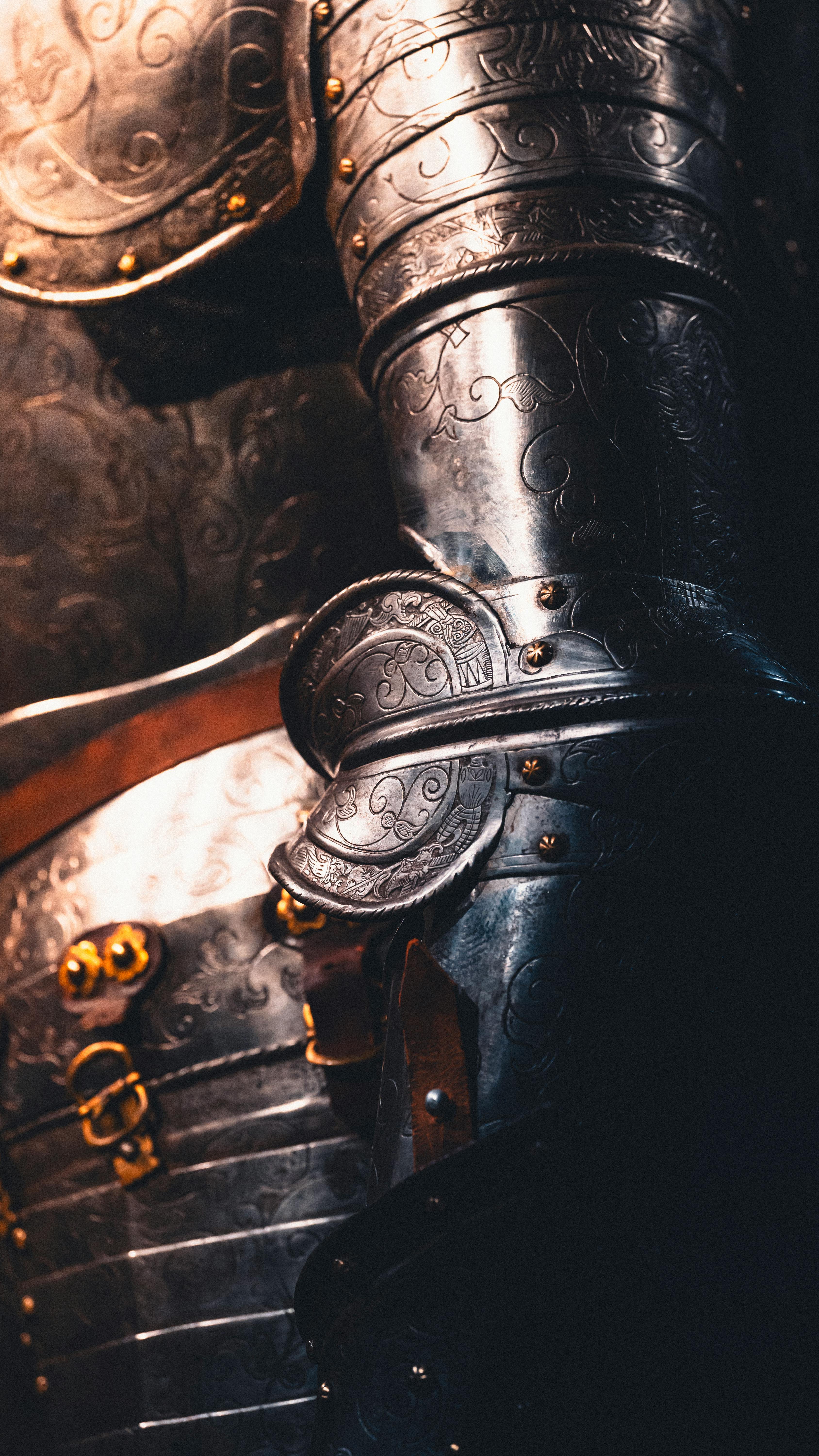 Close-up of Ornate Medieval Armor with Intricate Detailing · Free Stock ...