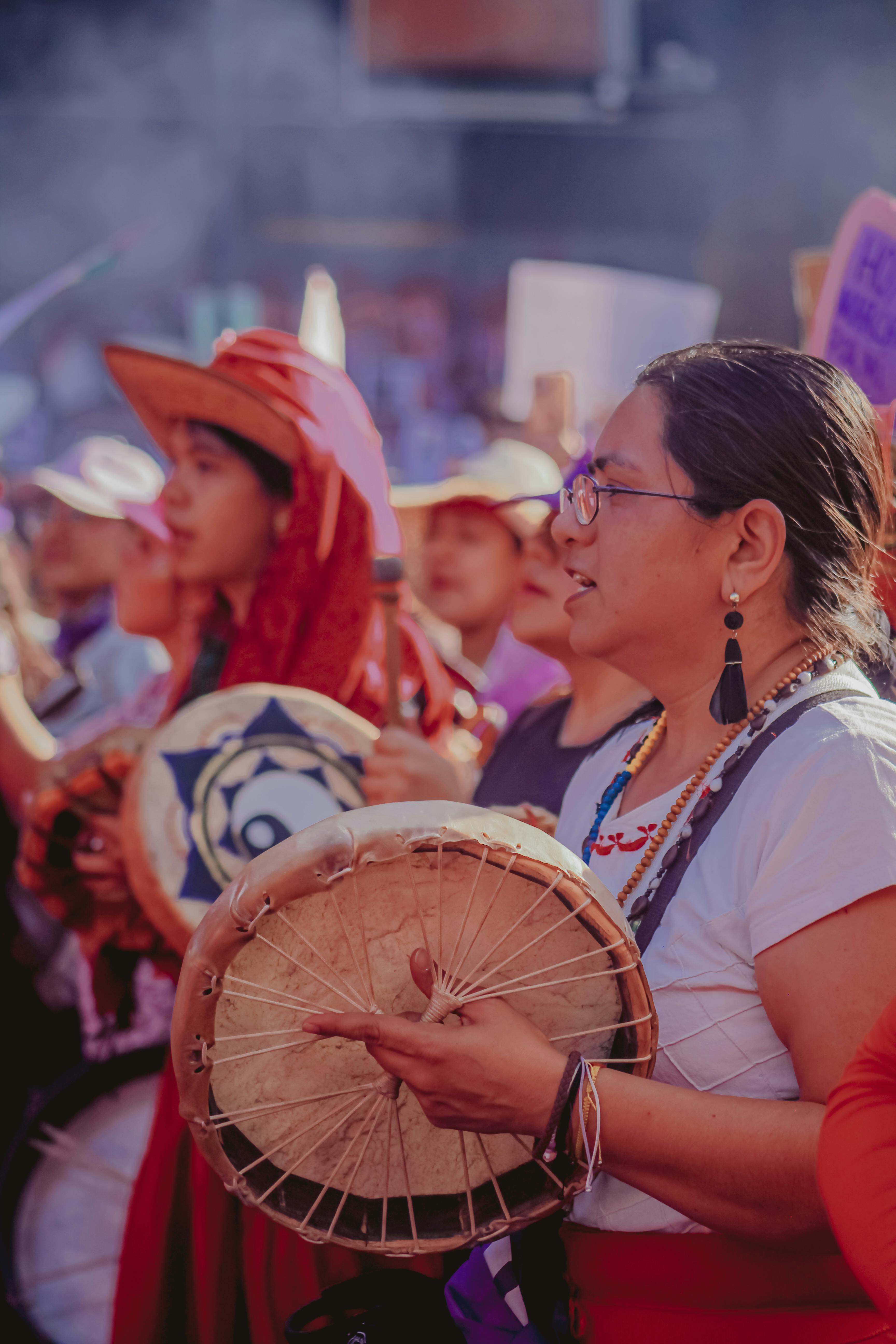 Vibrant Cultural Parade with Drummers Outdoors · Free Stock Photo
