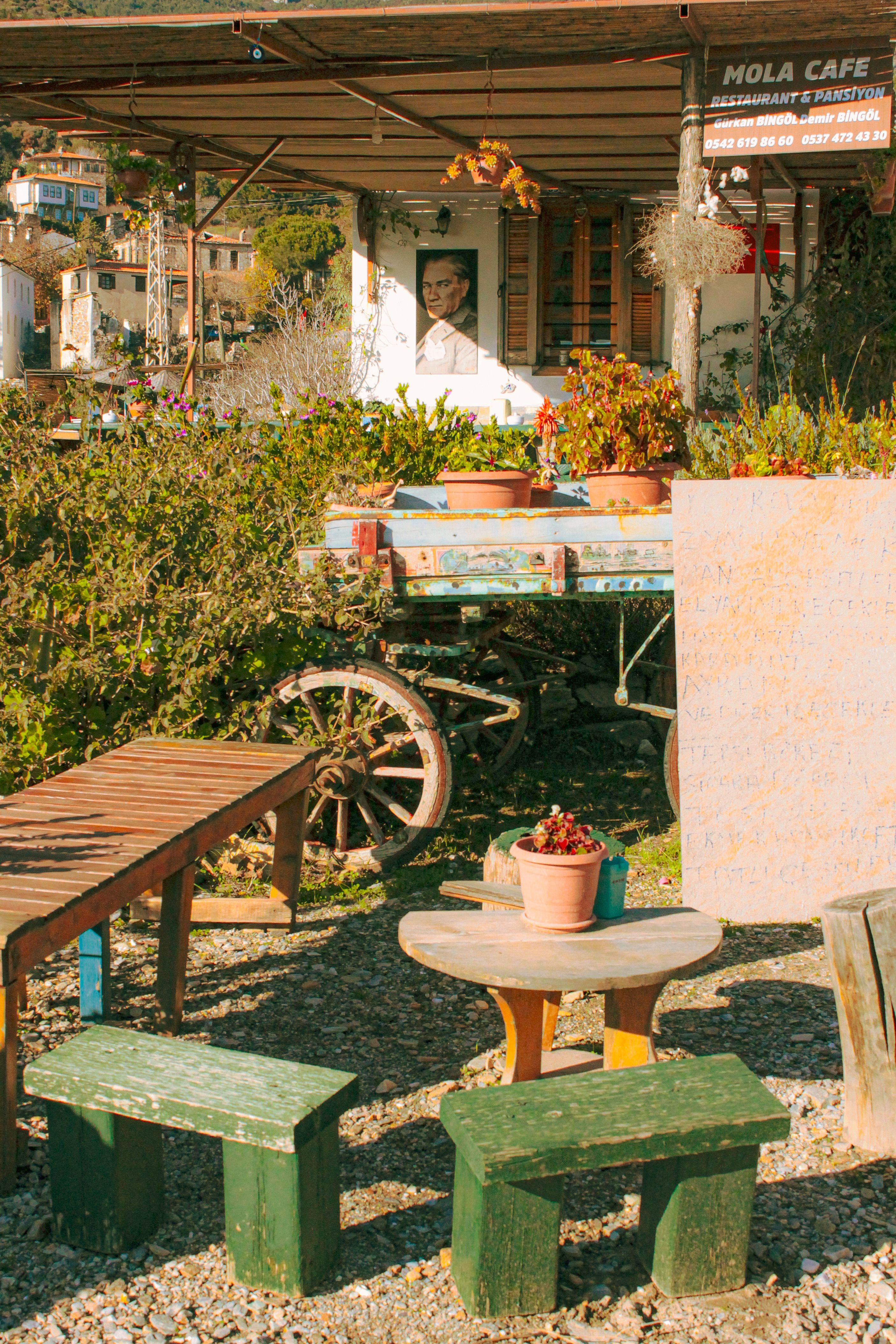 Charming Outdoor Cafe with Rustic Decor · Free Stock Photo