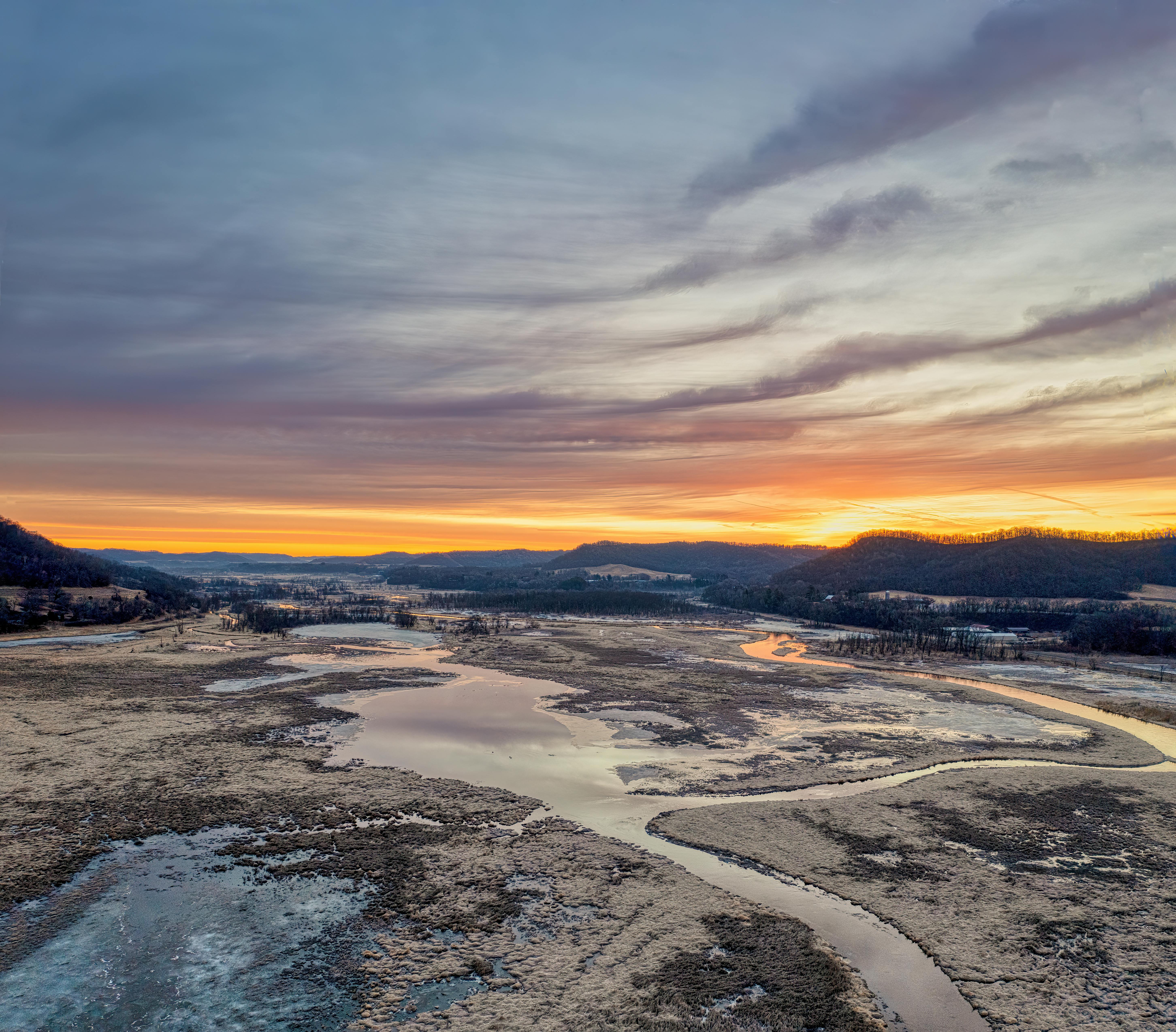 Aerial View of Alma Wisconsin during Sunset · Free Stock Photo
