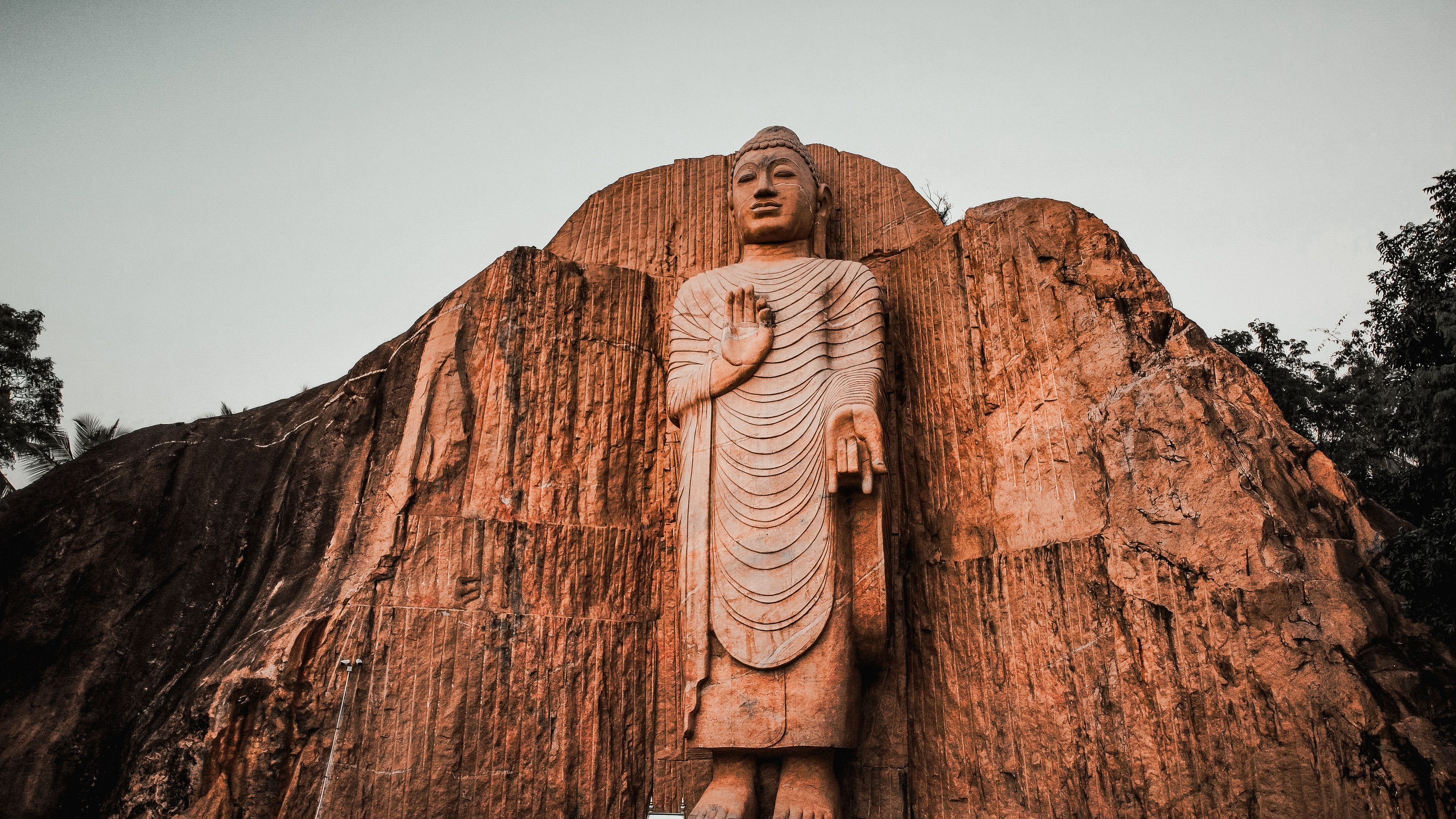 Stunning Sunset at Buduruwagala Buddha Statue · Free Stock Photo
