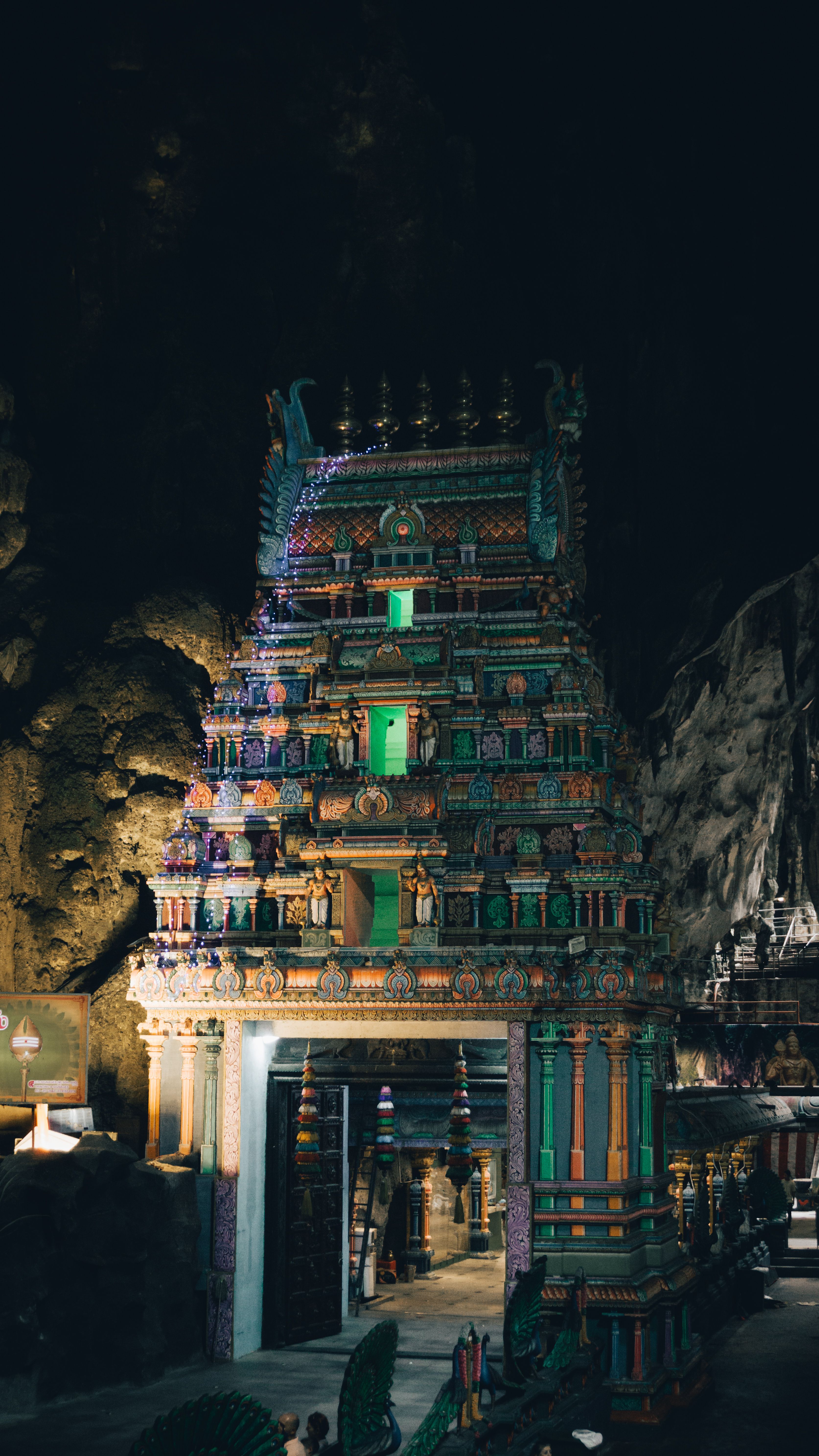 Colorful Hindu Temple in Dimly Lit Cave · Free Stock Photo