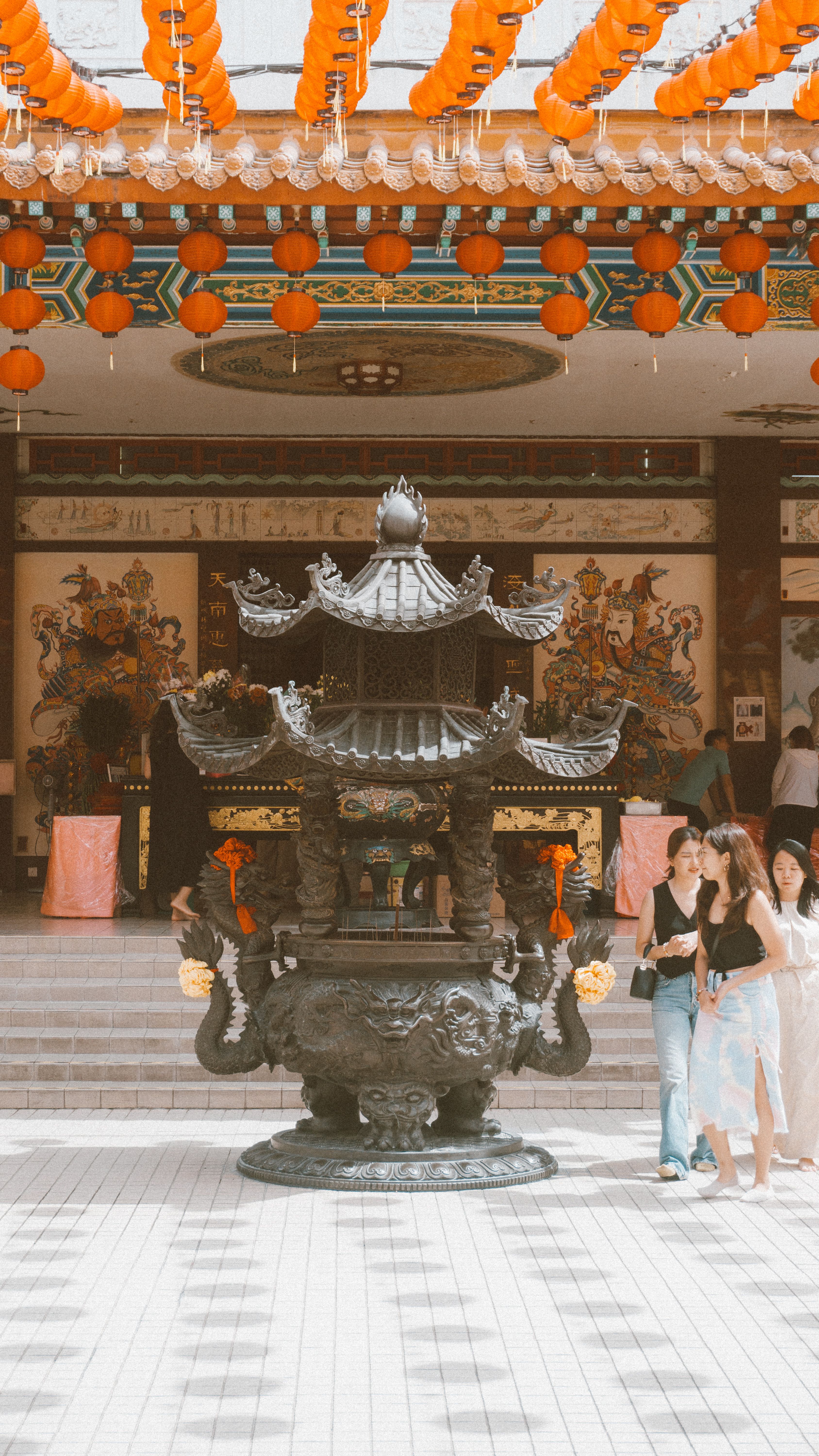 Traditional Asian Temple with Ornate Lanterns · Free Stock Photo