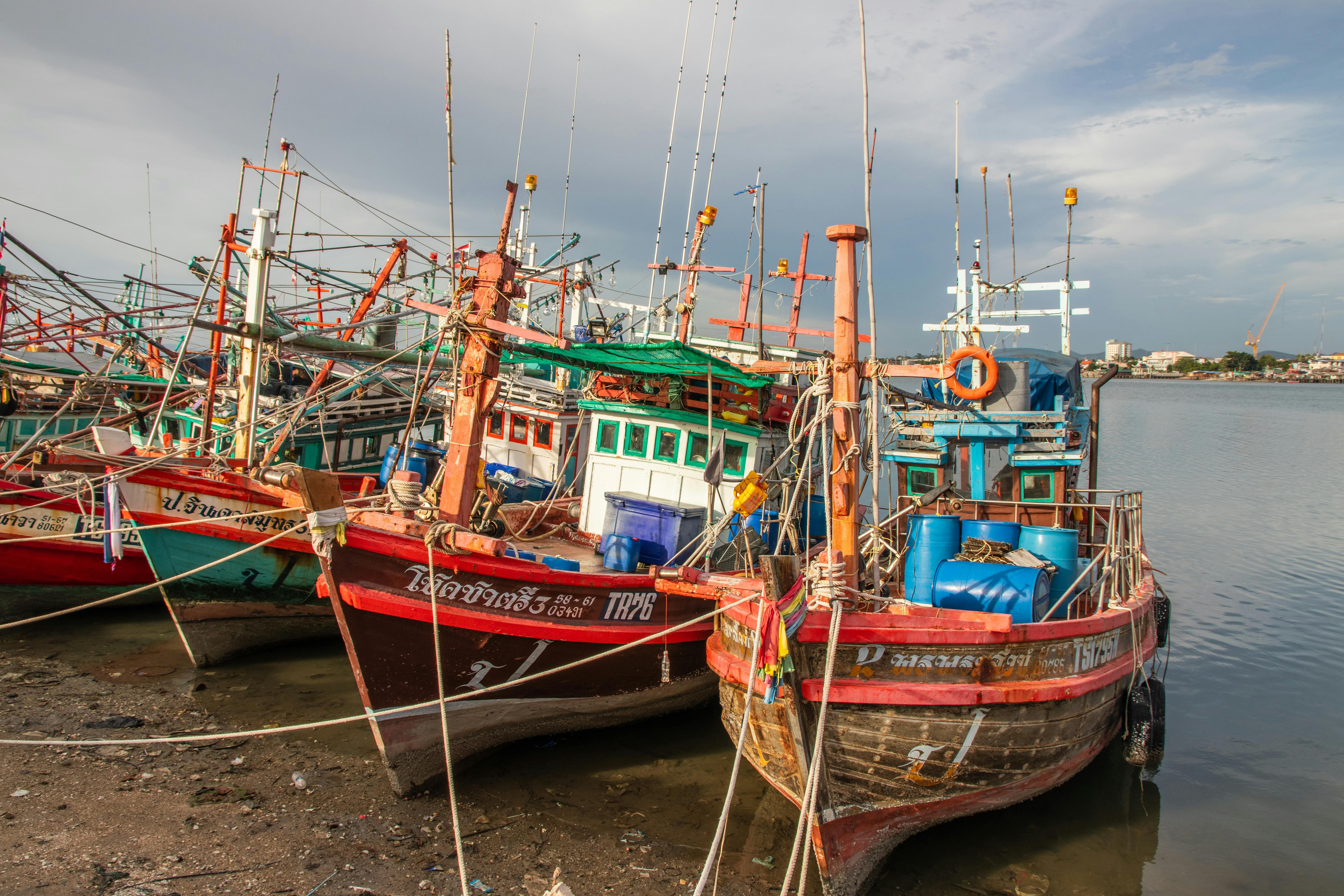 Fishing Trawlers Docked at Pattaya Seaside · Free Stock Photo