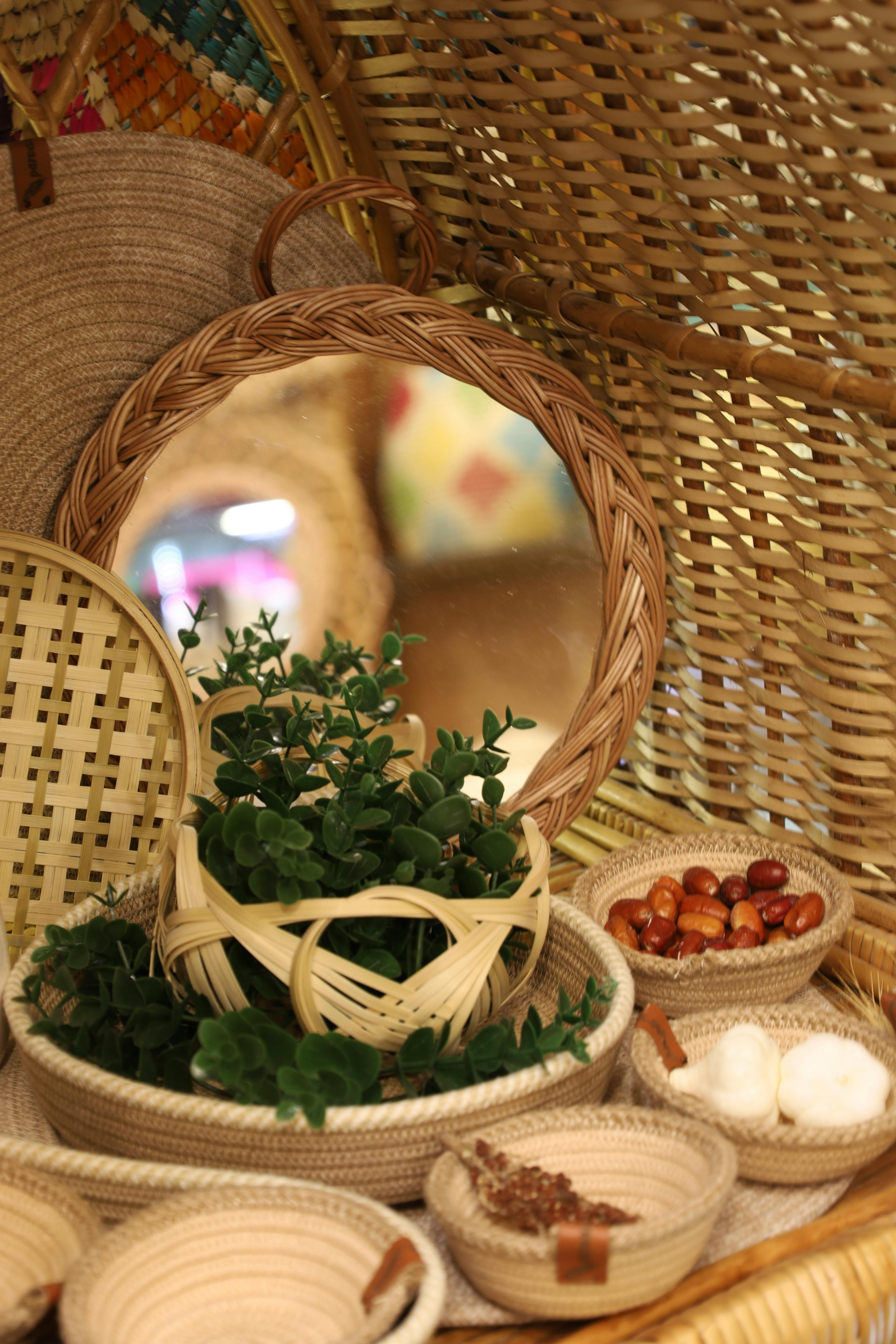 Traditional Persian Woven Baskets and Herbs Display · Free Stock Photo