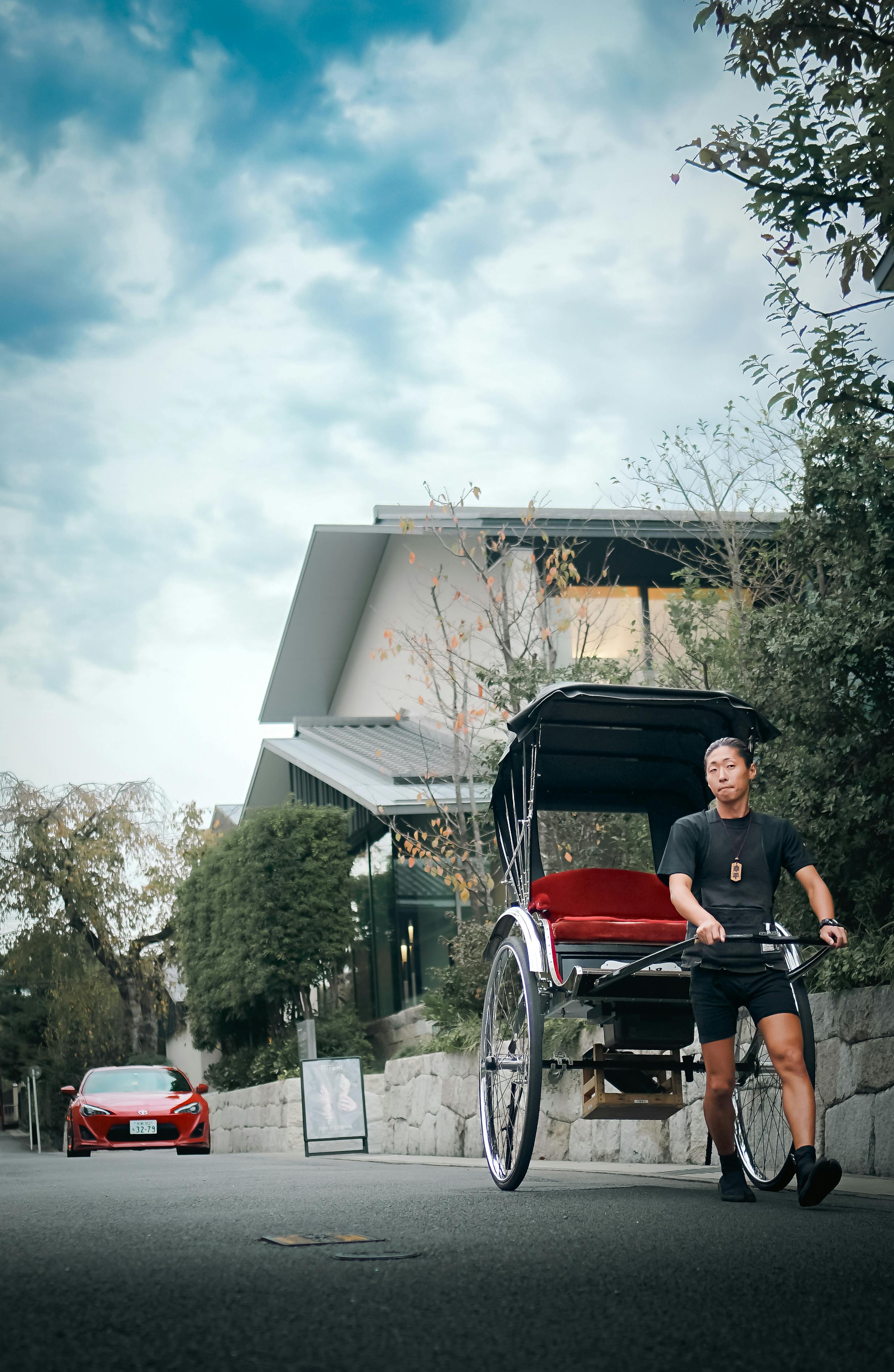 Traditional Rickshaw Puller in Kyoto, Japan · Free Stock Photo