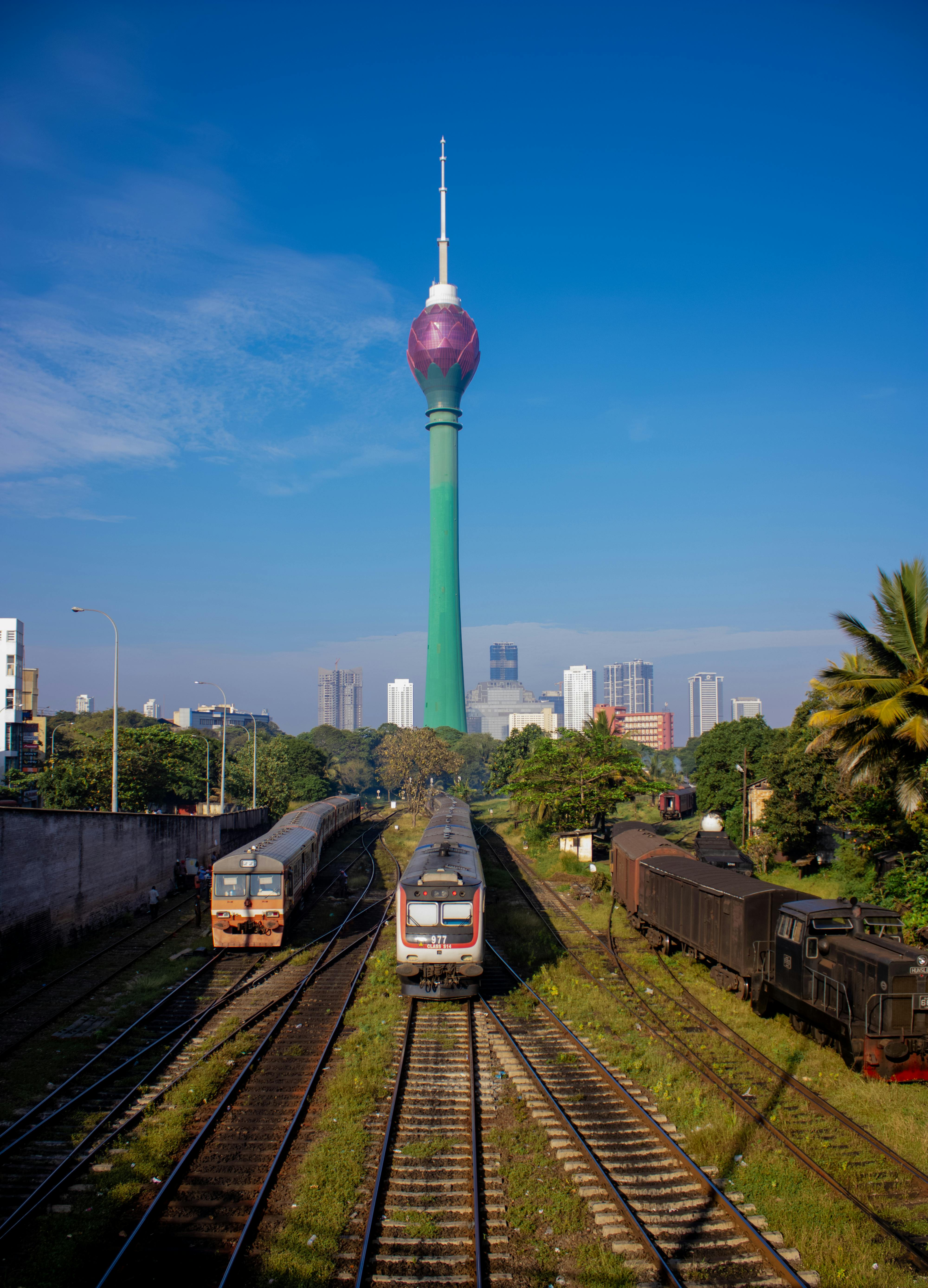 Lotus Tower Overlooking Colombo Train Tracks · Free Stock Photo