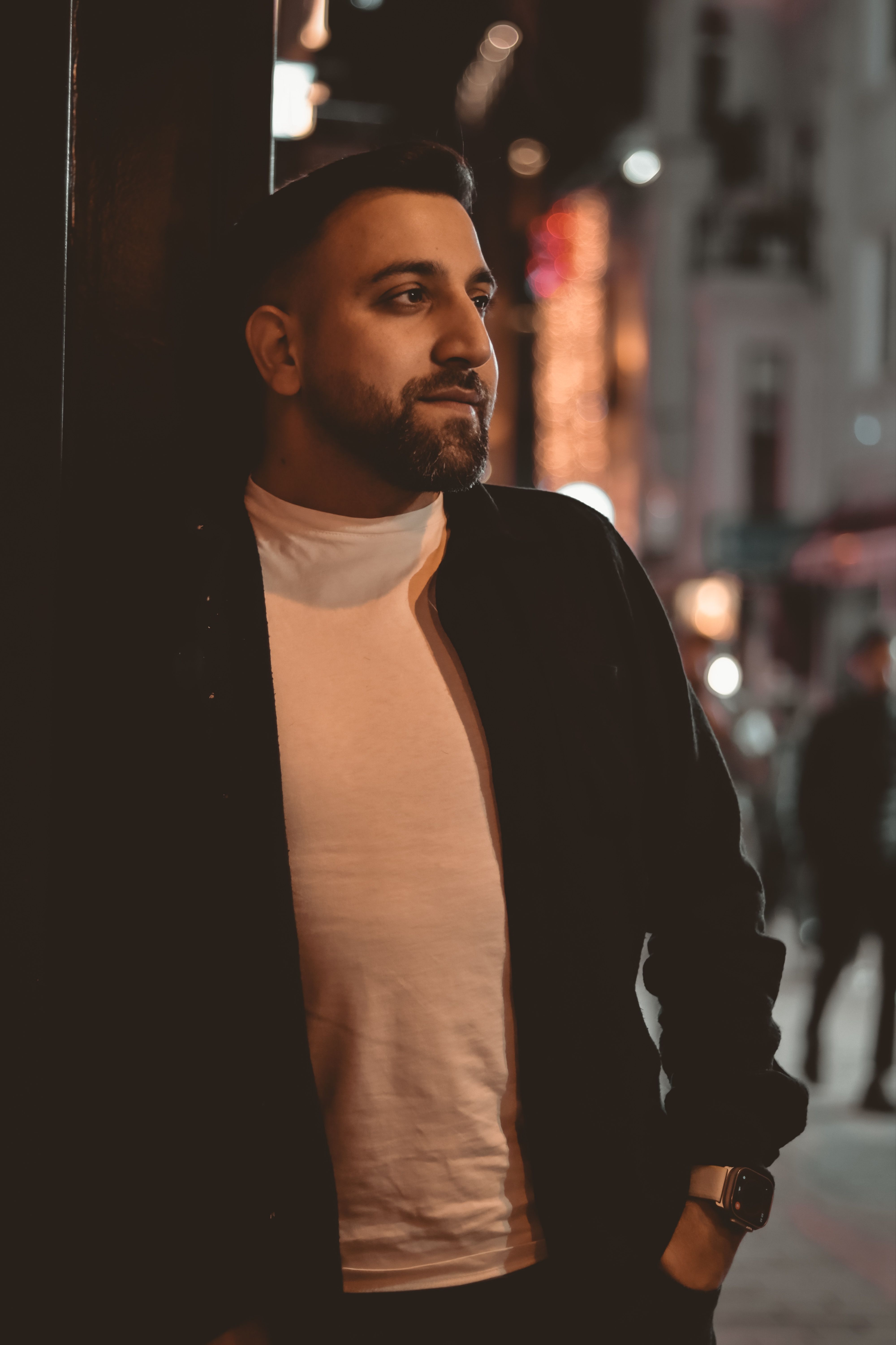 Man Enjoying Urban Nightlife Scene in City · Free Stock Photo