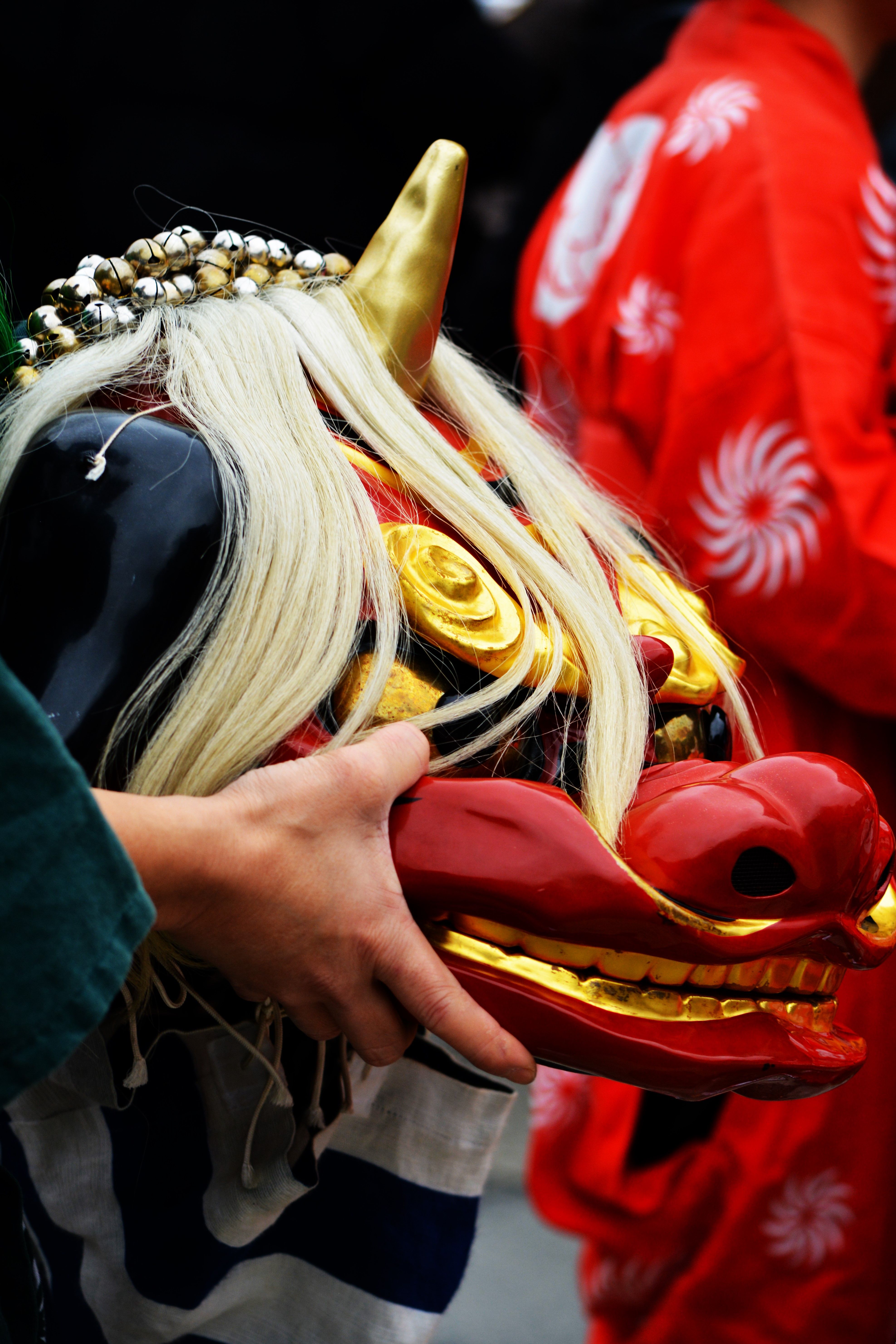 Vibrant Festival Mask in Traditional Japanese Parade · Free Stock Photo