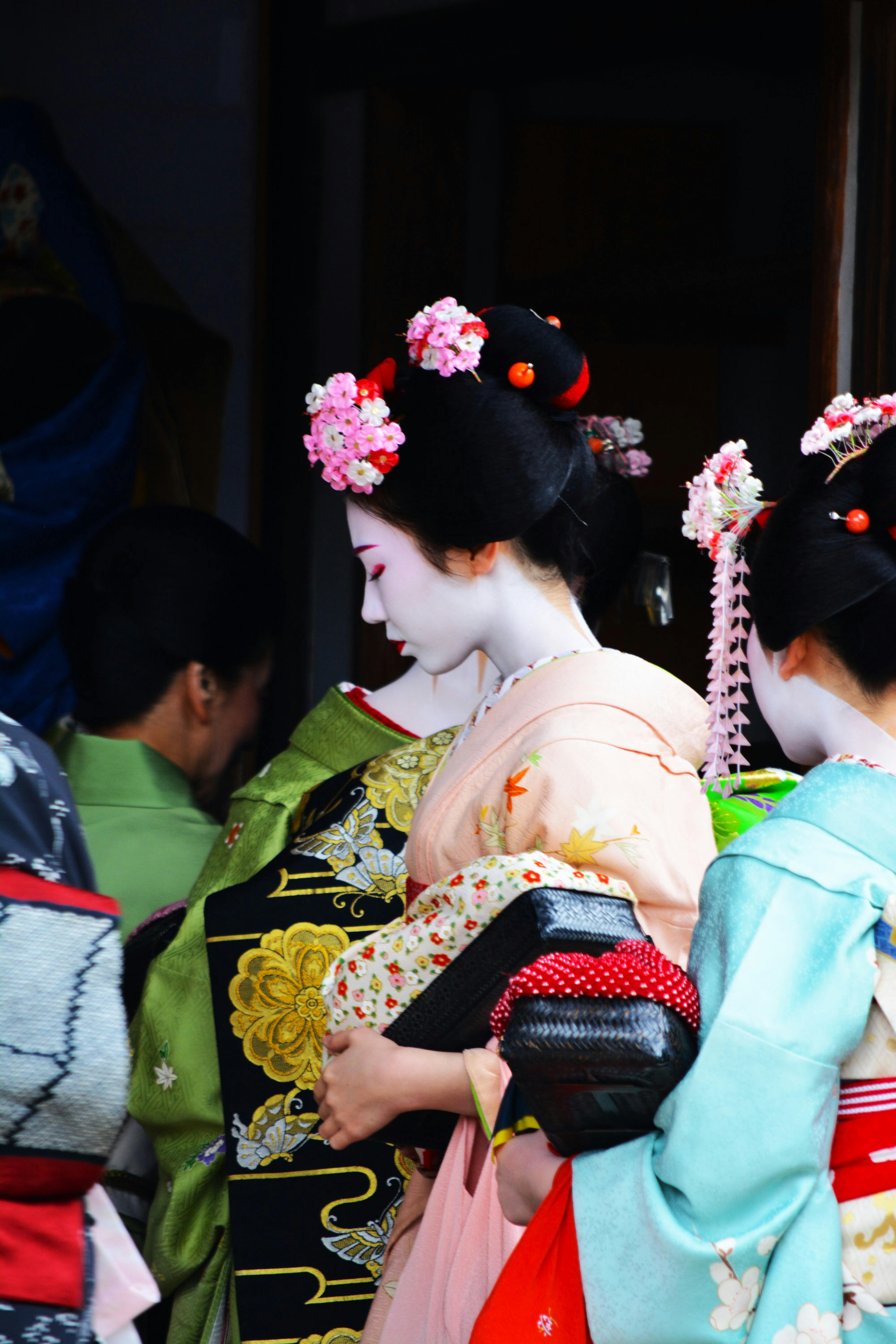 Traditional Geisha in Vibrant Kimono Attire · Free Stock Photo